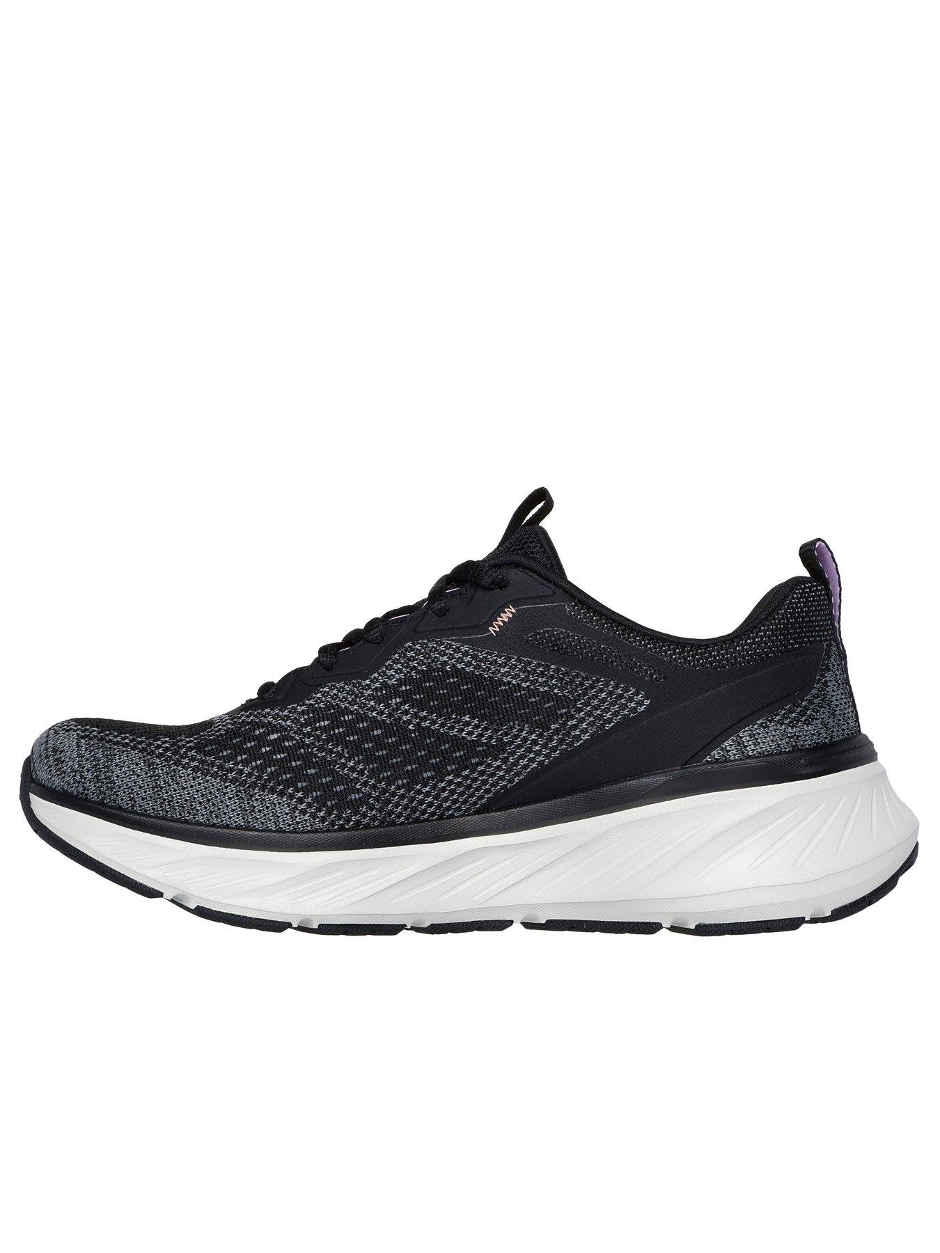 Skechers Edgeride Engineered Knitted Lace-Up Trainer - Black Knit ...