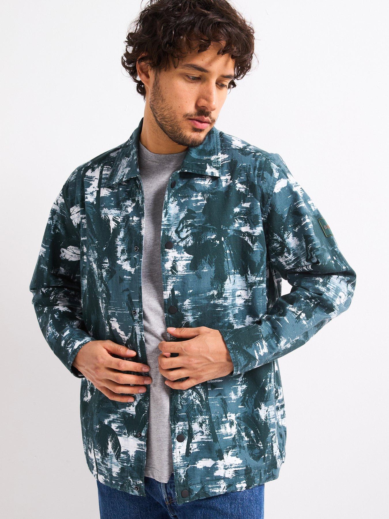 BOSS Labib 1 M Oversized Fit Jungle Camo Overshirt - Dark Green ...