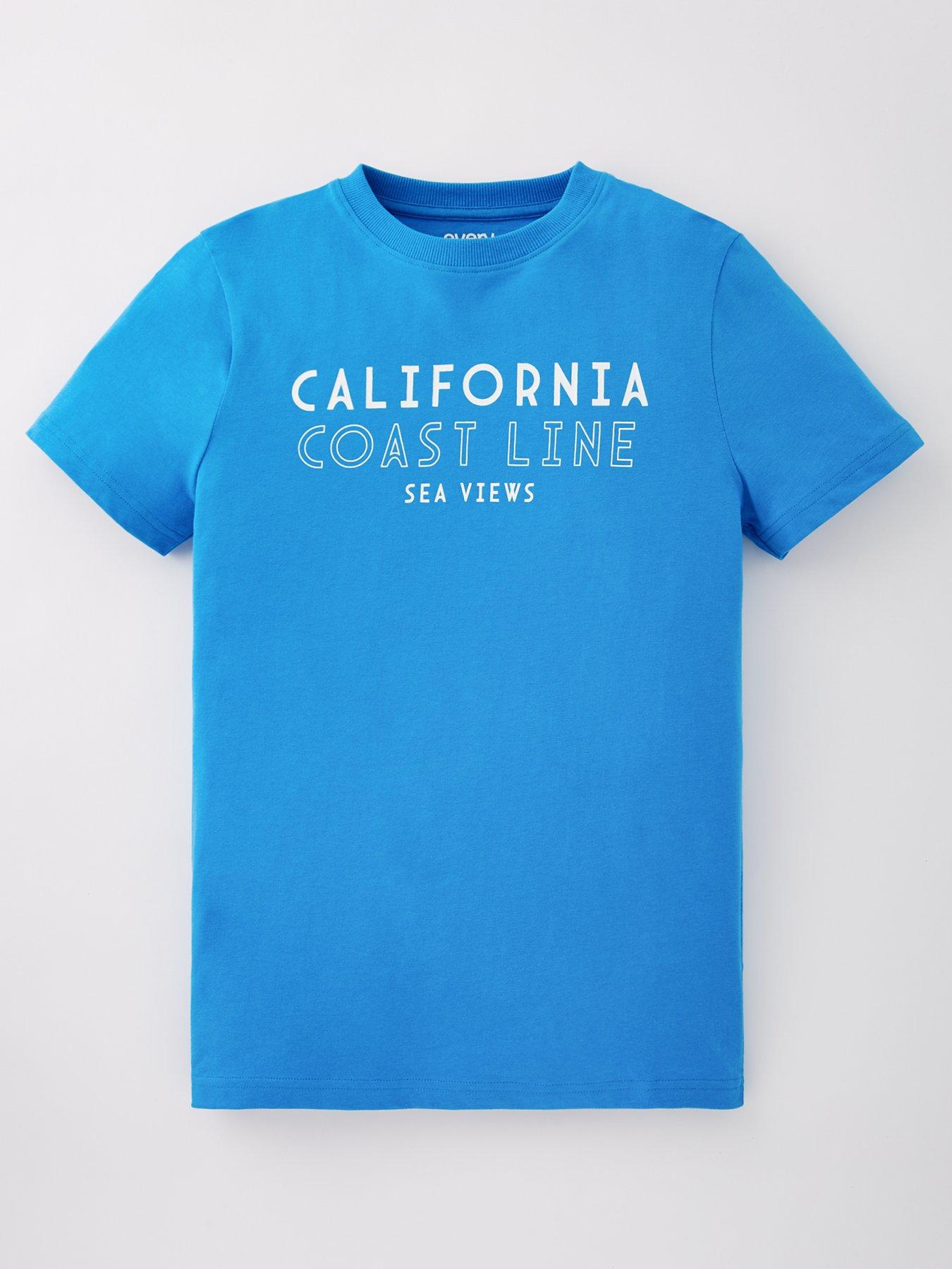 Everyday Boys California Short Sleeve T-Shirt - Blue | Littlewoods
