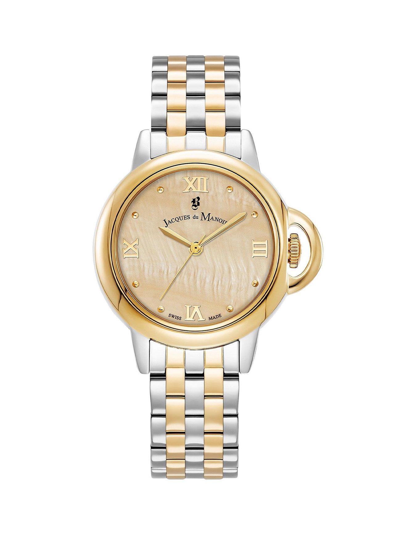 Jacques Du Manoir Swiss-made Grace Two Tone Stainless Steel Bracelet ...