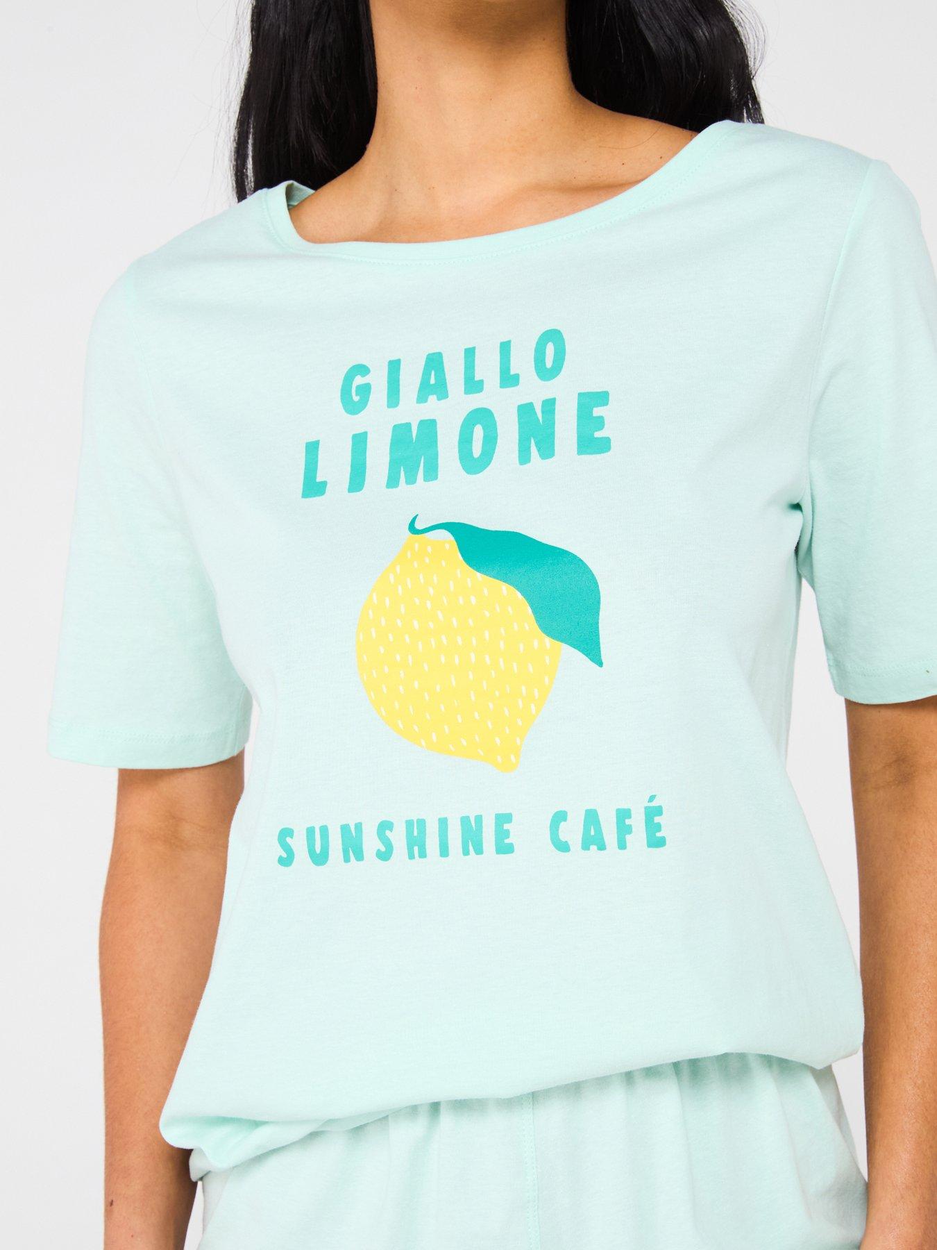 Everyday 2pk Printed Lemon Short Sets | Littlewoods