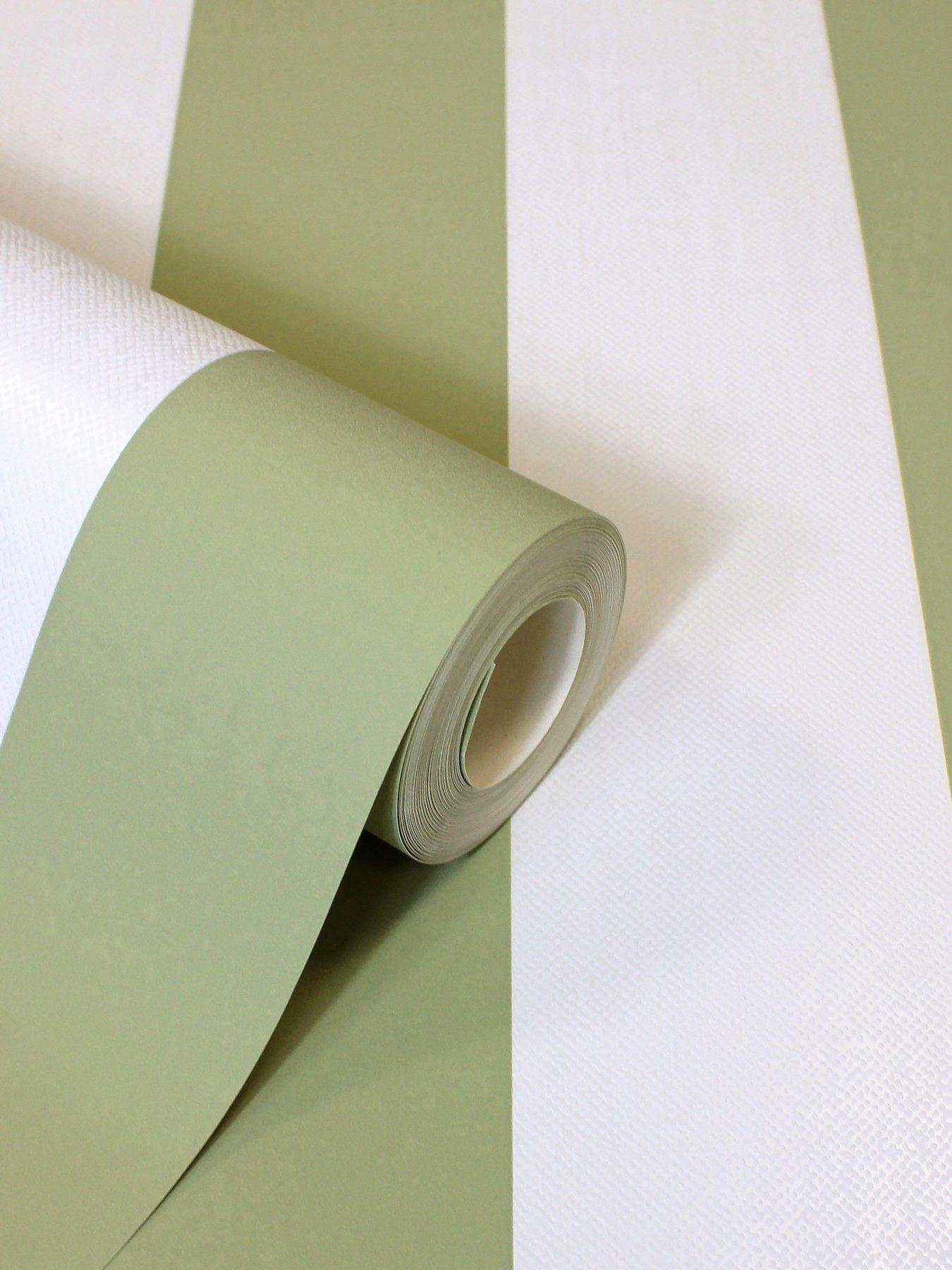 Fine Decor Juliette Stripe Wallpaper in Green | Littlewoods