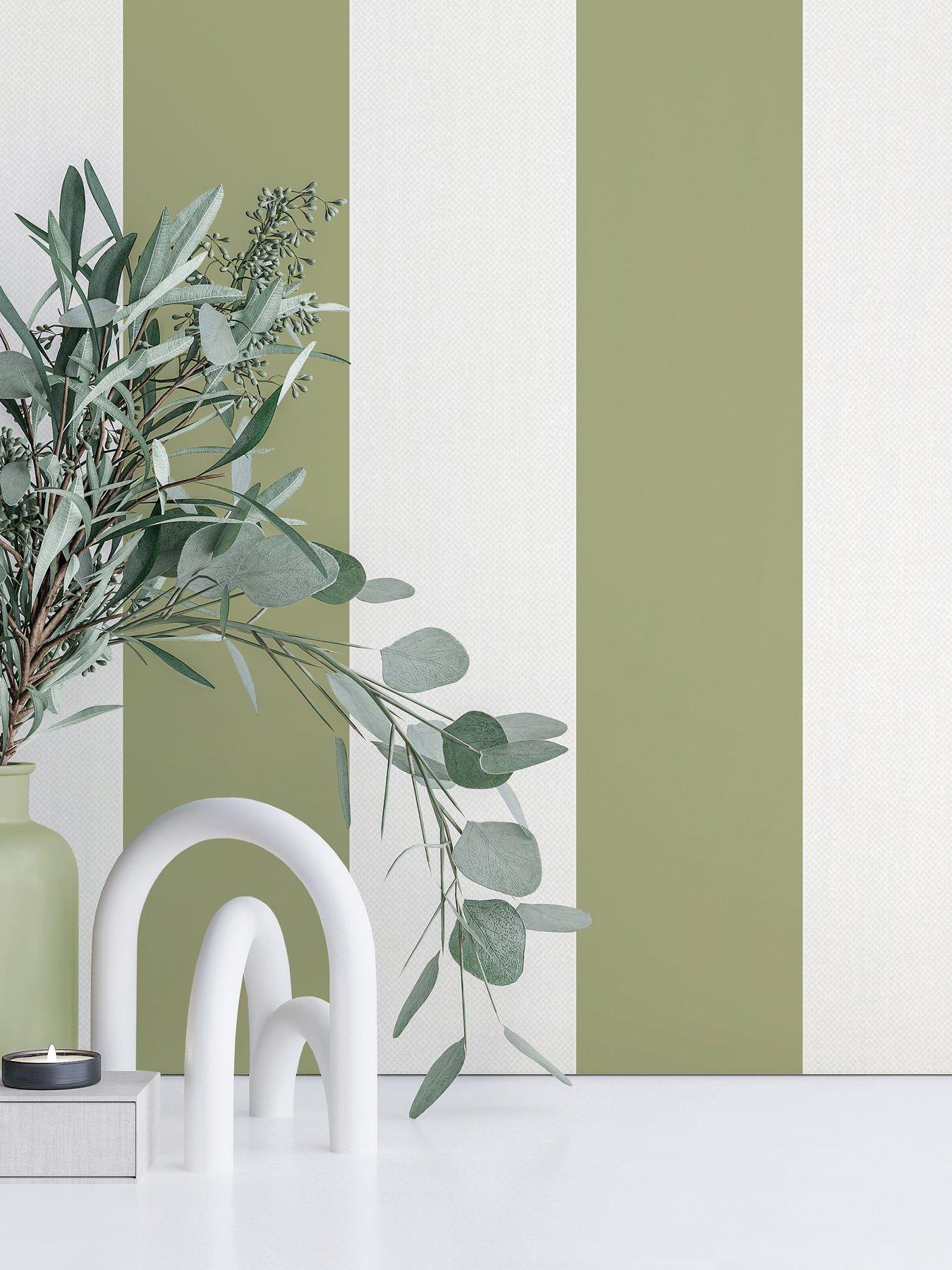Fine Decor Juliette Stripe Wallpaper in Green | Littlewoods
