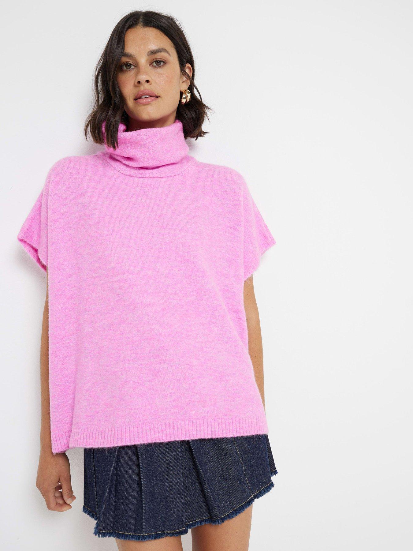 River Island Roll Neck Tabard - Medium Pink | littlewoods.com