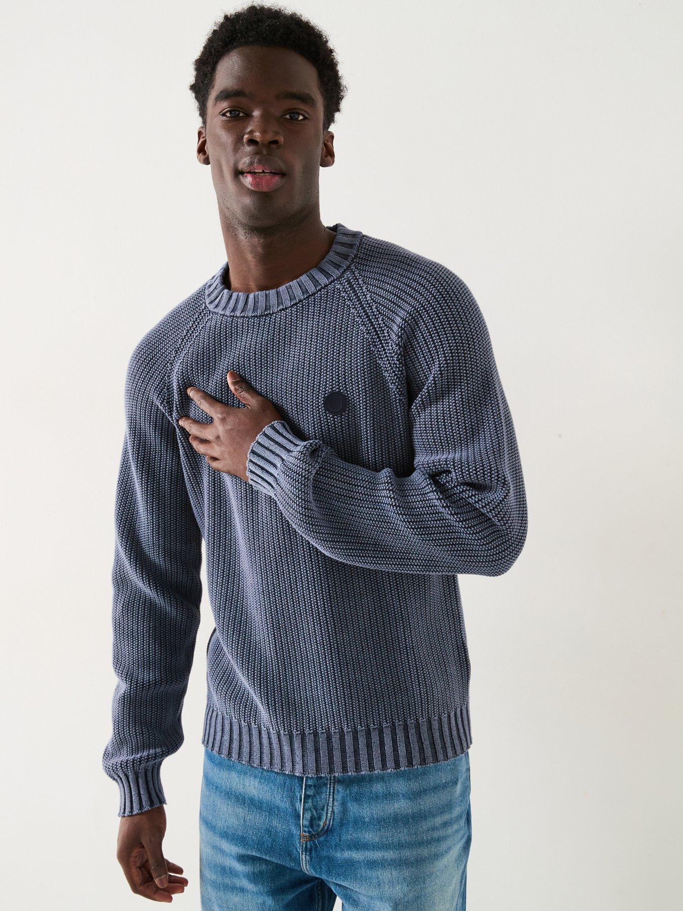 HUGO Sondye Smiley Rib Knitted Jumper - Navy | littlewoods.com