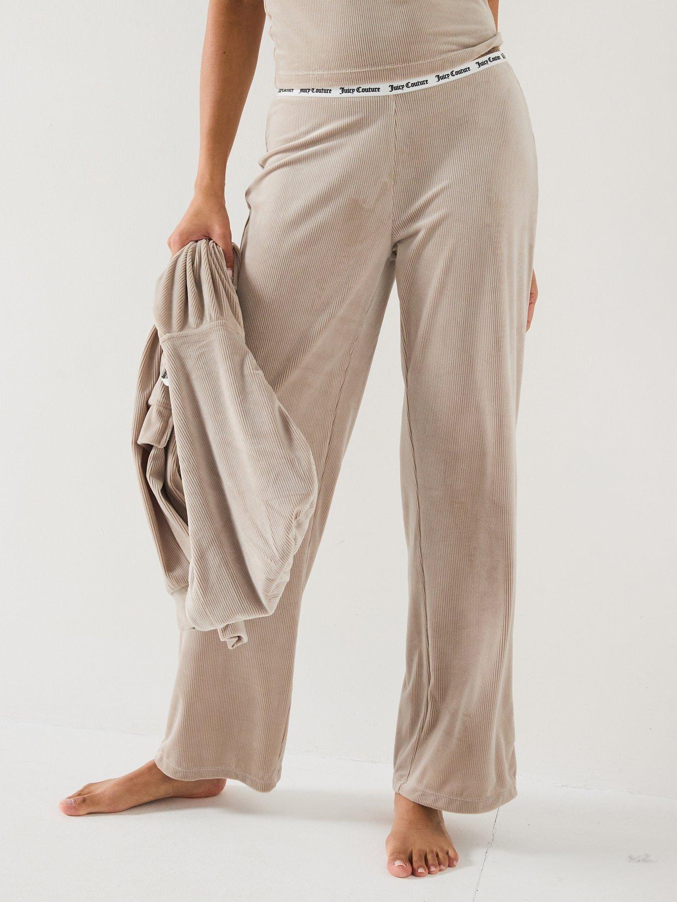 Juicy Couture Vicky Rib Flare Lounge Trouser - Beige | Littlewoods