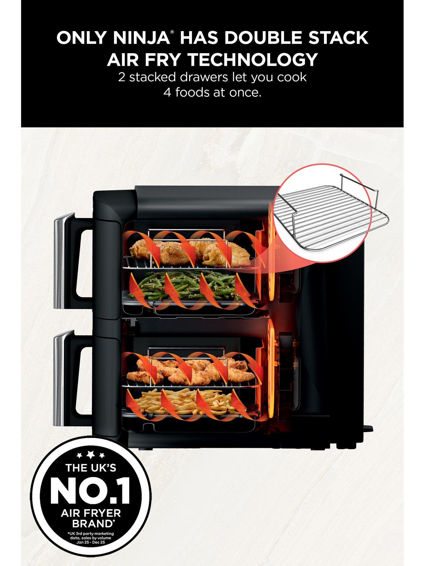 NINJA Double Stack 2-Drawer Air Fryer 7.6L - SL300UK | littlewoods.com