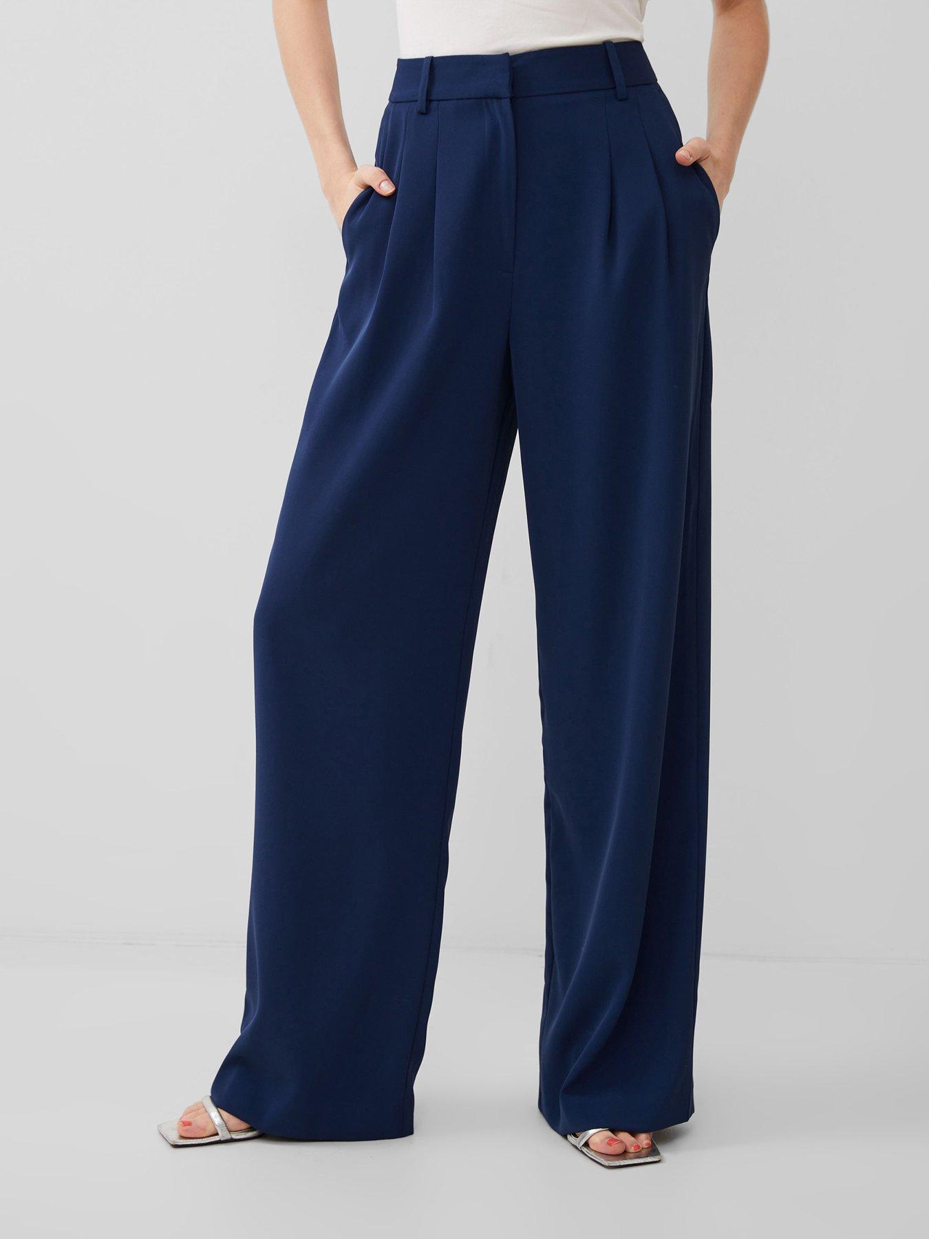 French Connection Suit Trousers With Concealed Pockets - Blue | Littlewoods