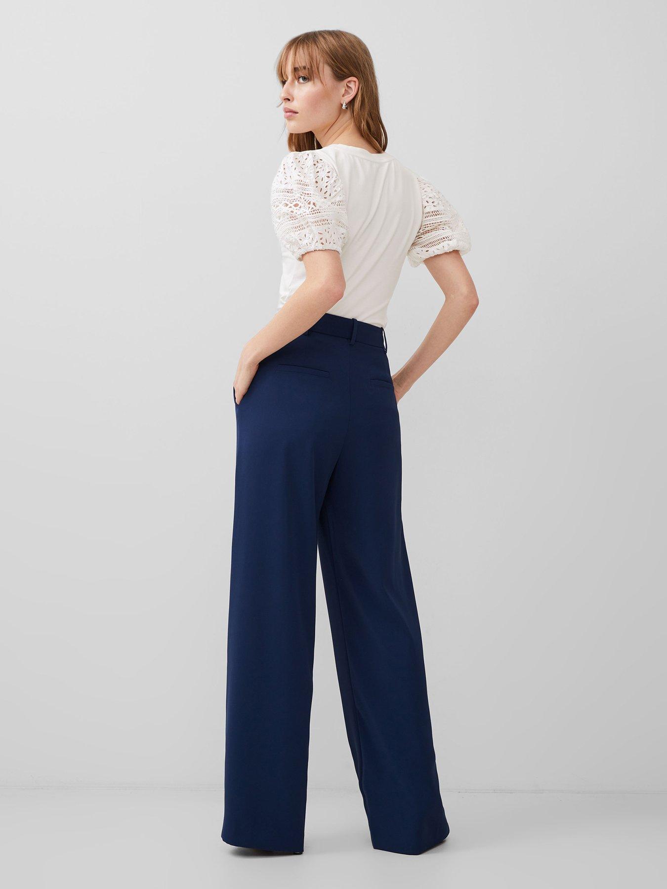 French Connection Suit Trousers With Concealed Pockets - Blue | Littlewoods