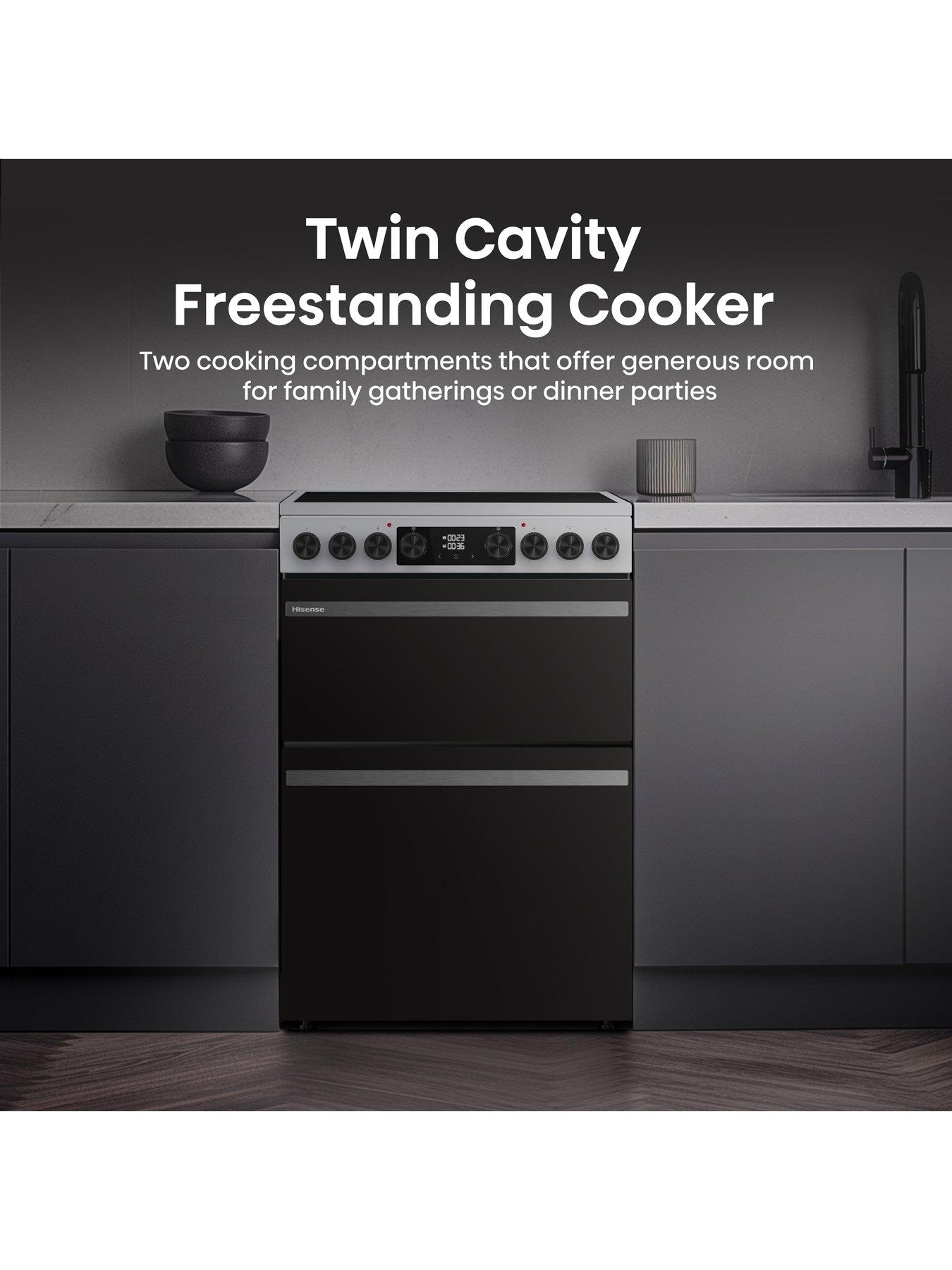 Hisense HDCEC6C20X 80/50L Ceramic Freestanding 60cm Electric Cooker ...