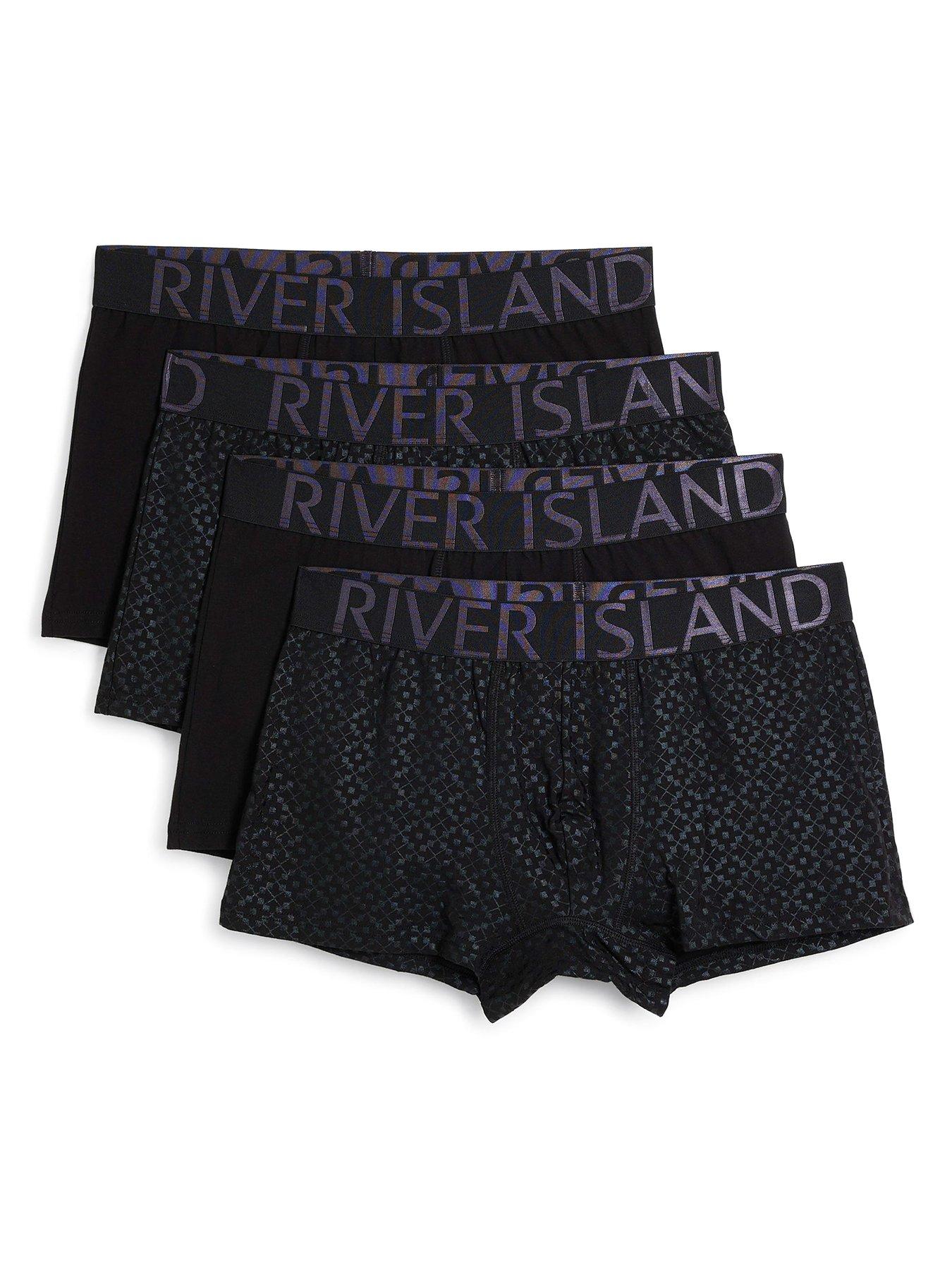 River Island Geo Gloss Print Trunks 4 Pack | Littlewoods