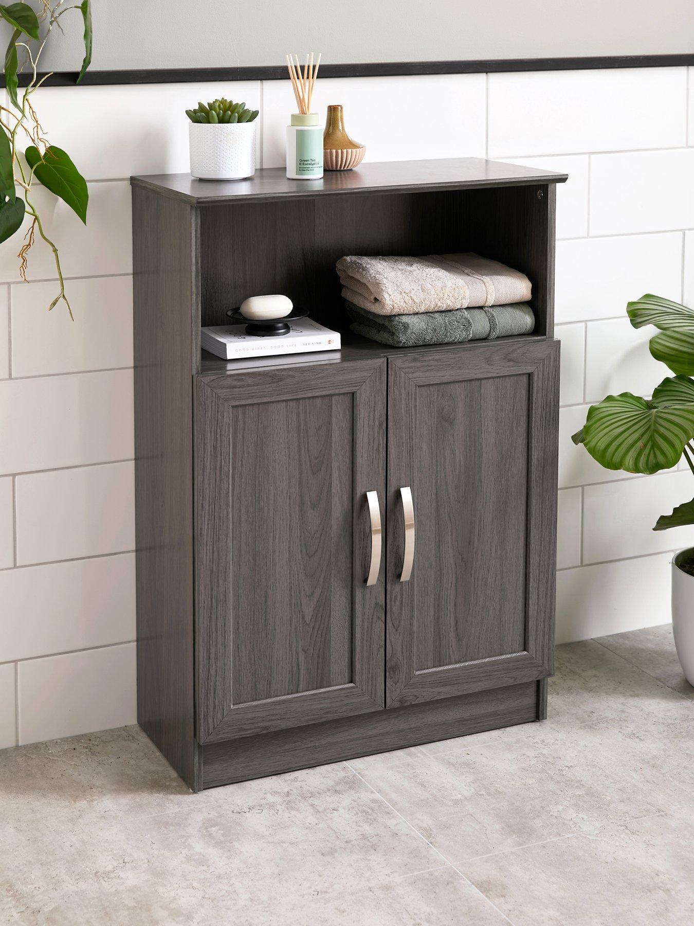 Very Home Caledon Low Bathroom Floor Cabinet - Grey Oak | Littlewoods
