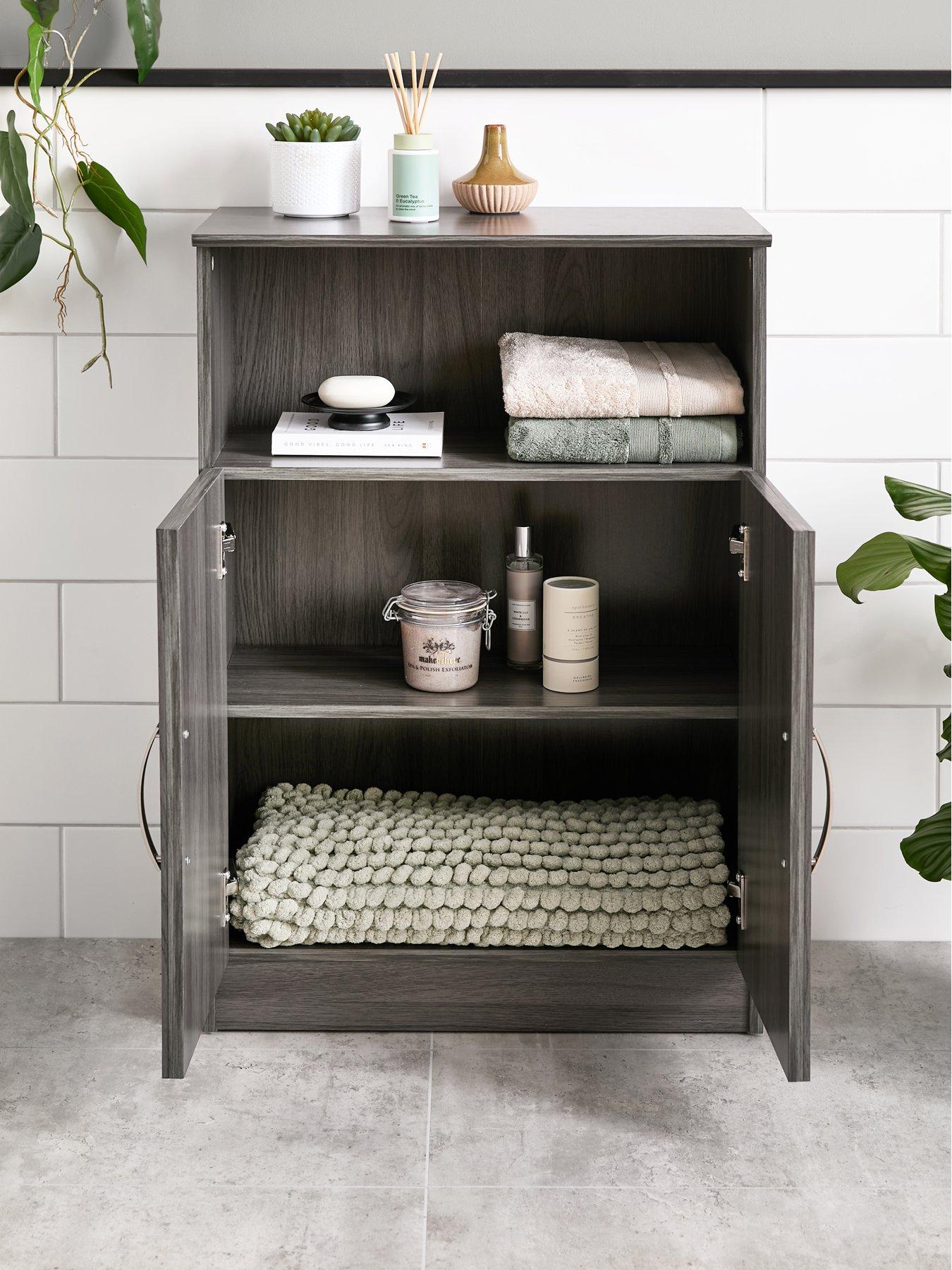 Very Home Caledon Low Bathroom Floor Cabinet - Grey Oak | Littlewoods