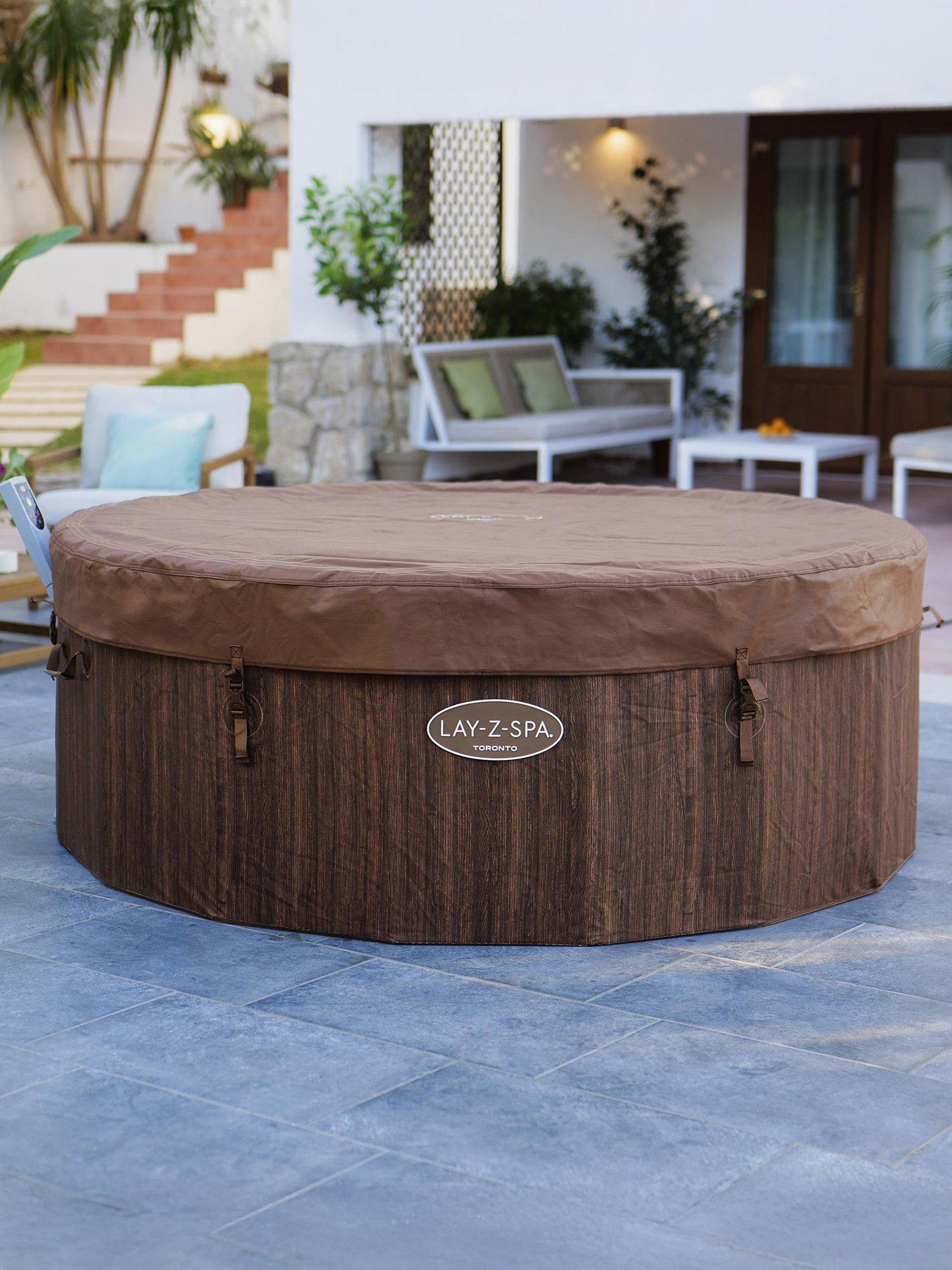 Lay-Z-Spa Toronto ThermaCore UltraFit Smart AirJet 7 Brown Wood Round ...