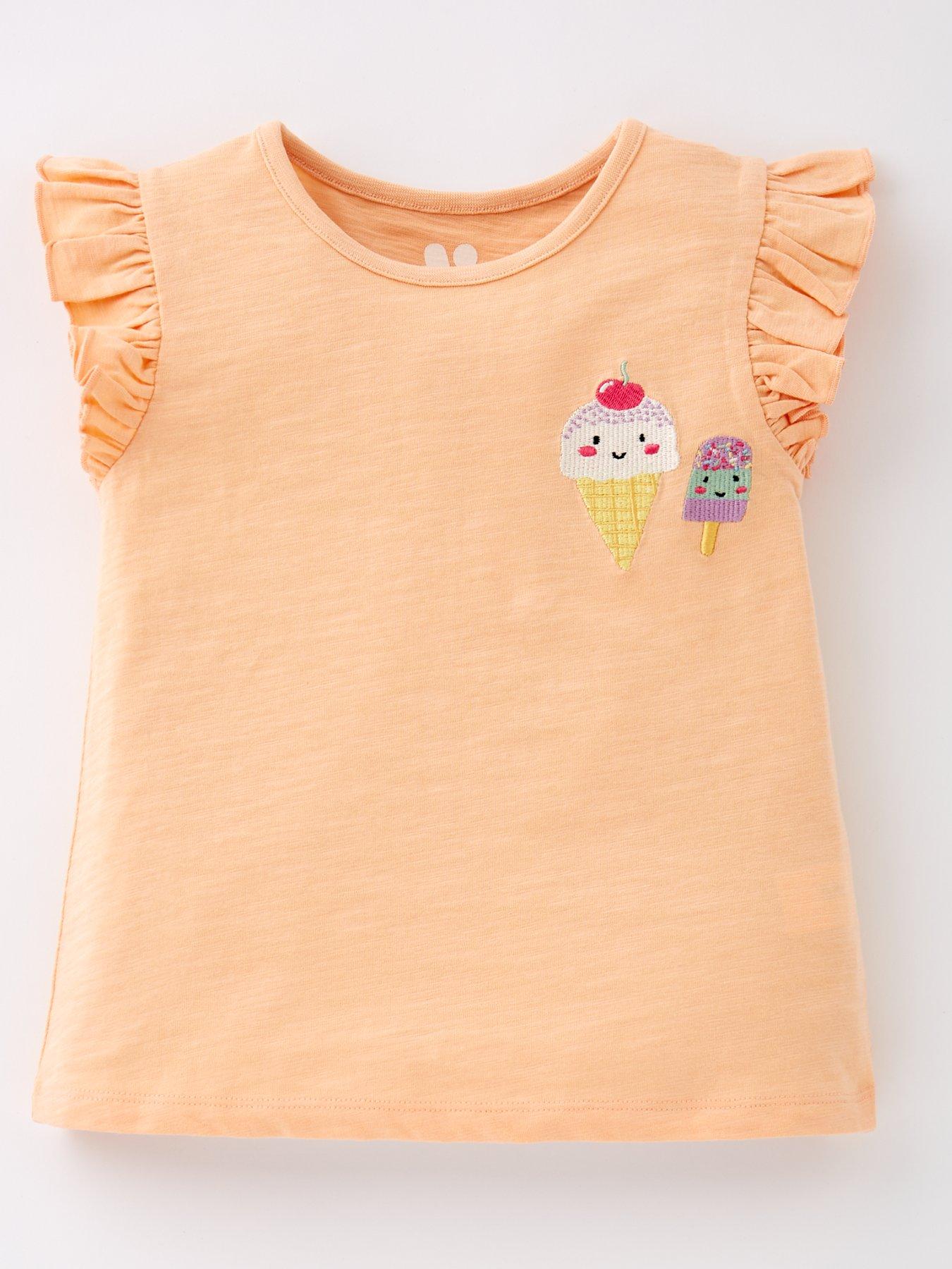 Mini V by Very Girls Matching Set Frill Ice Cream 3 Pack T-shirts ...