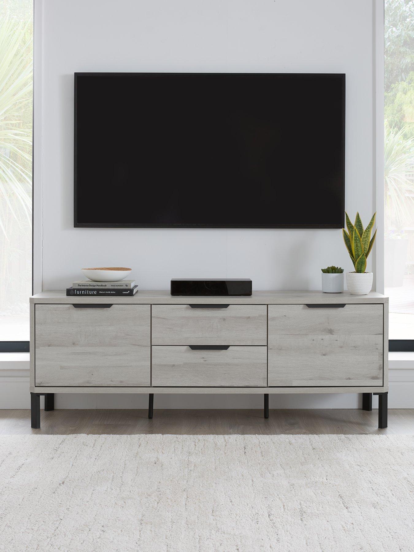Very Home Harlem TV Unit fits up to 58 inch TV Grey Oak FSC Certified littlewoods