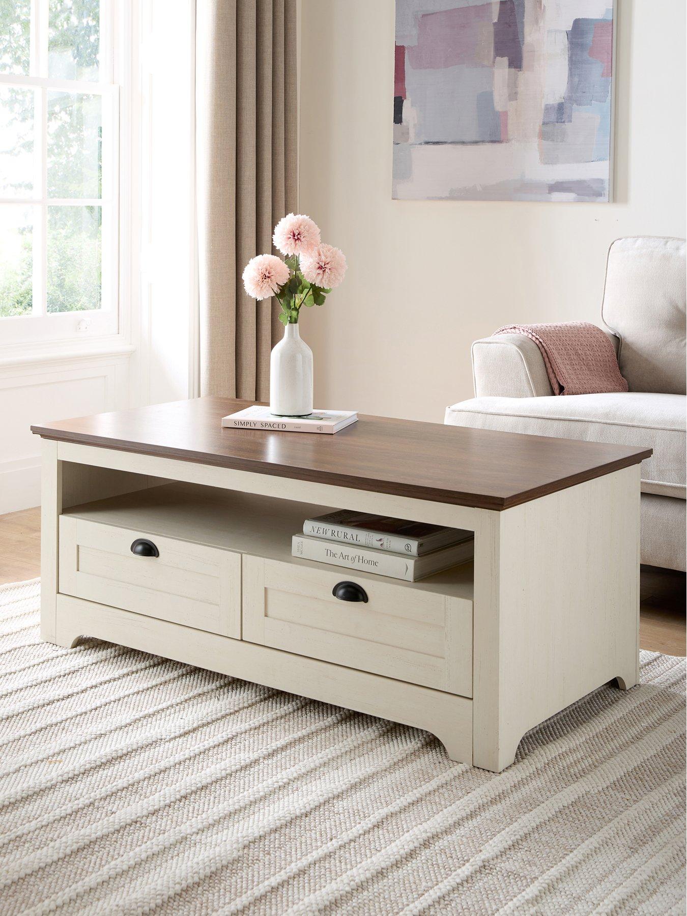 Very Home New Devon Coffee Table - Ivory/Walnut - FSC Certified ...