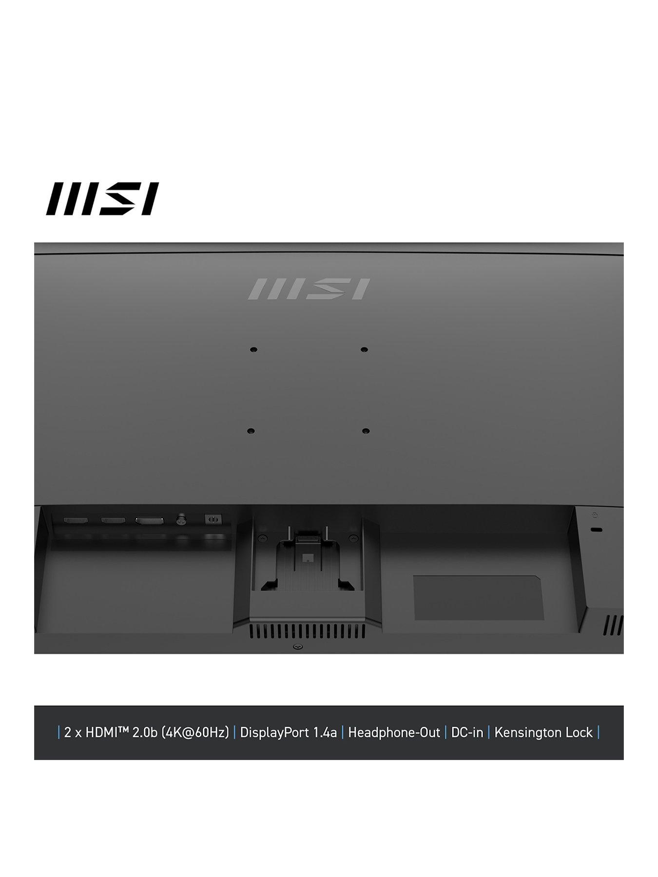 MSI PRO MP273U 27 inch, 4K UHD, 60Hz, IPS, Flat Monitor with Built-In Speakers | Littlewoods