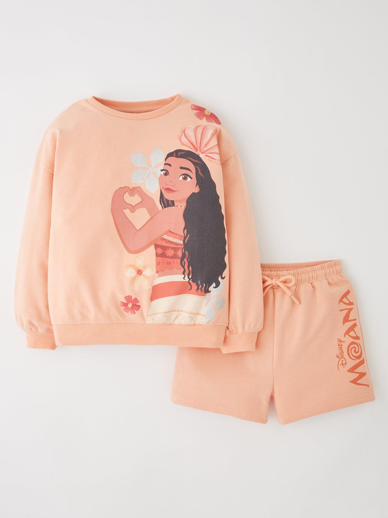 Disney Moana Sweat And Short Set - Orange | Littlewoods