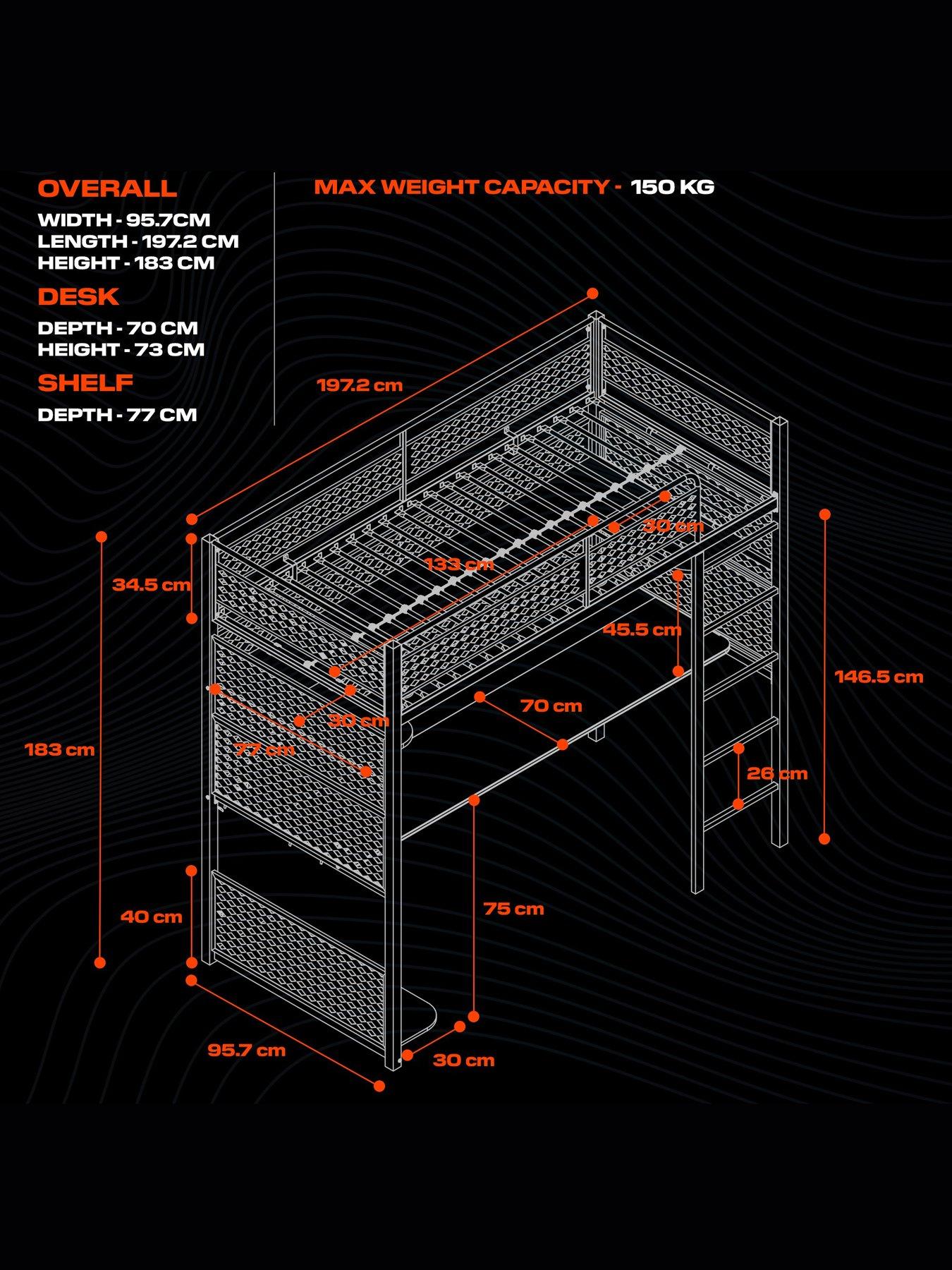 X Rocker Battle Bunk Rgb Sync Gaming Bed | Littlewoods