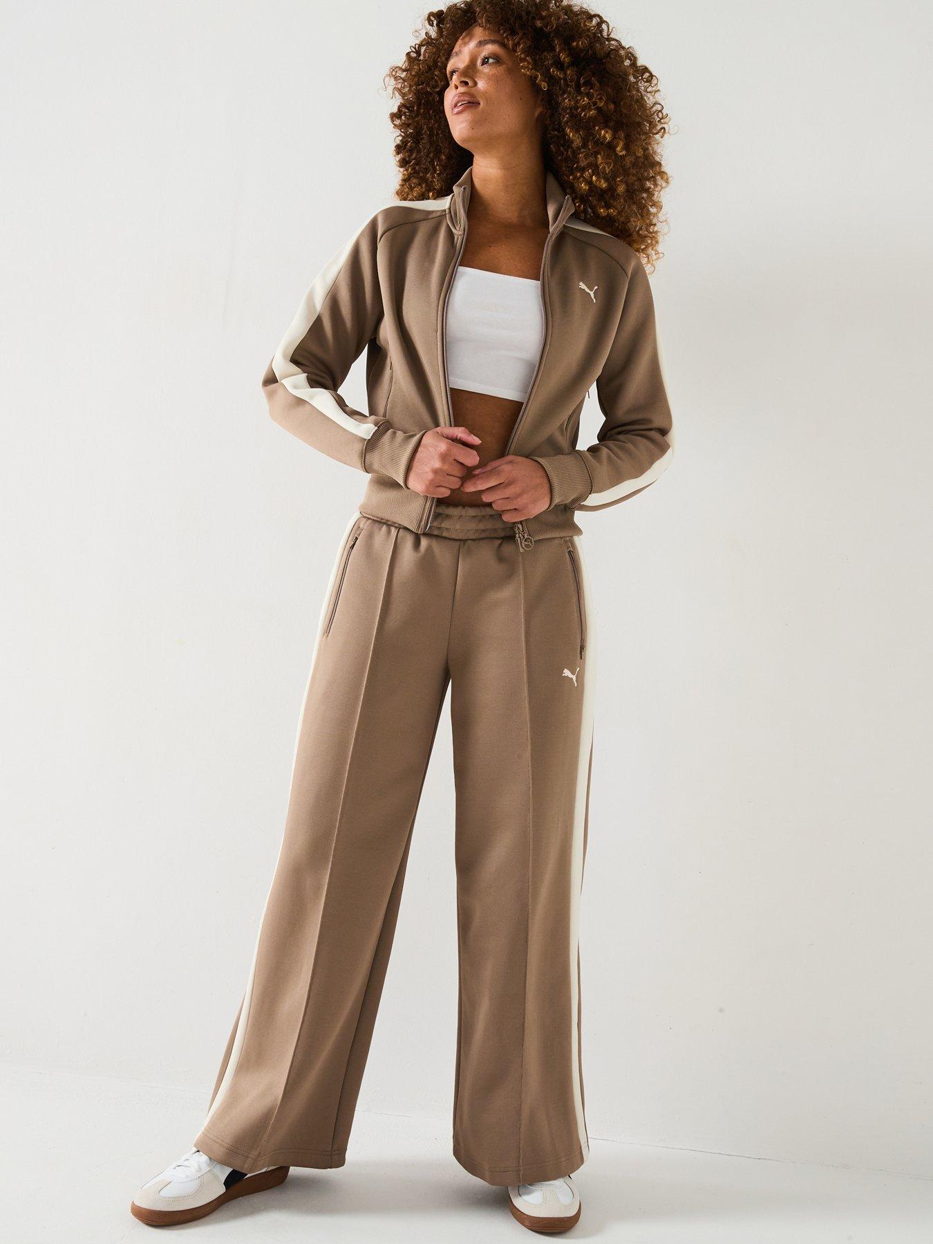 Puma Womens T7 Low Rise Relaxed Track Pants Op - Totally Taupe ...