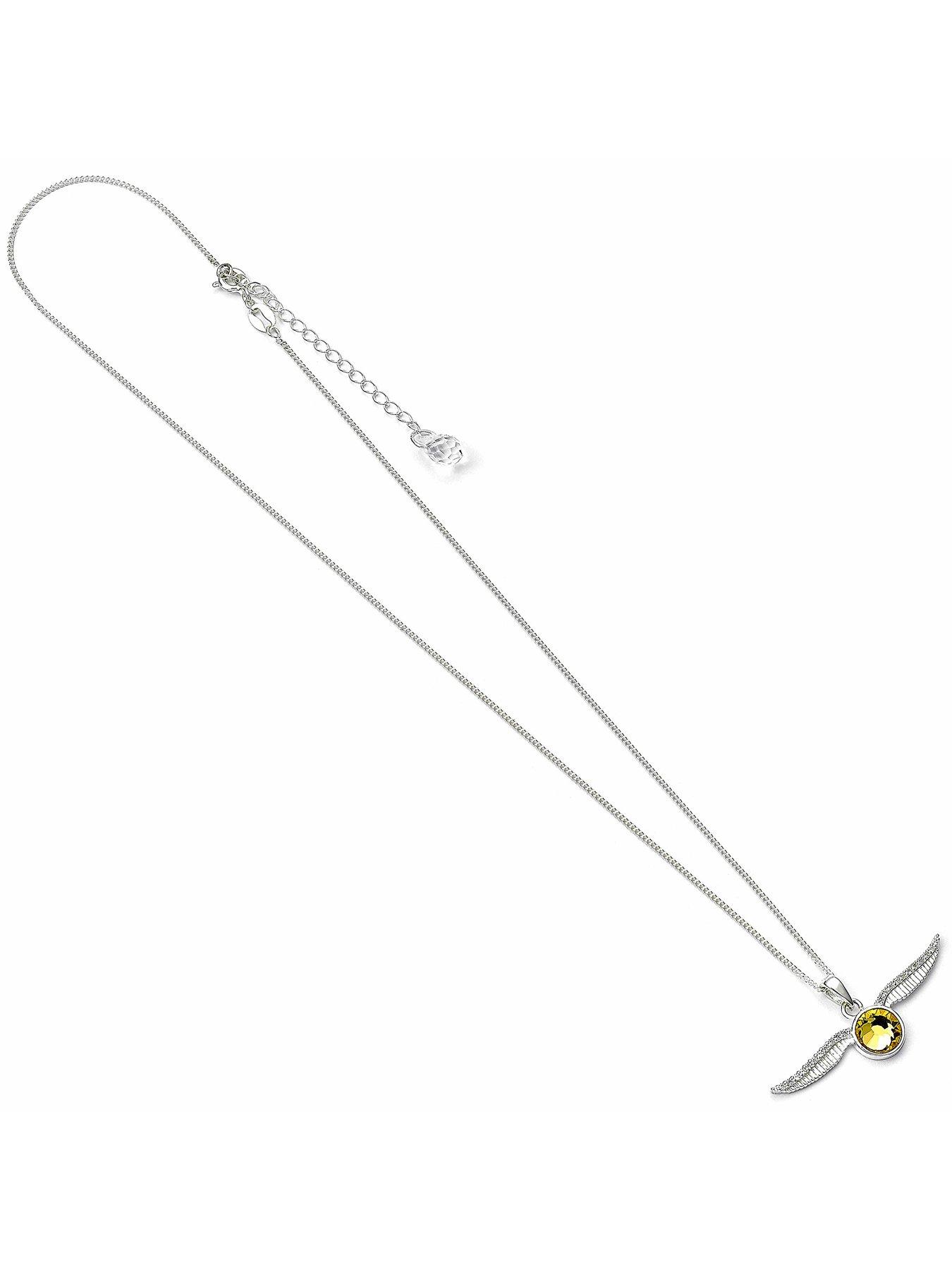 Harry Potter Sterling Silver Golden Snitch Necklace with crystals ...