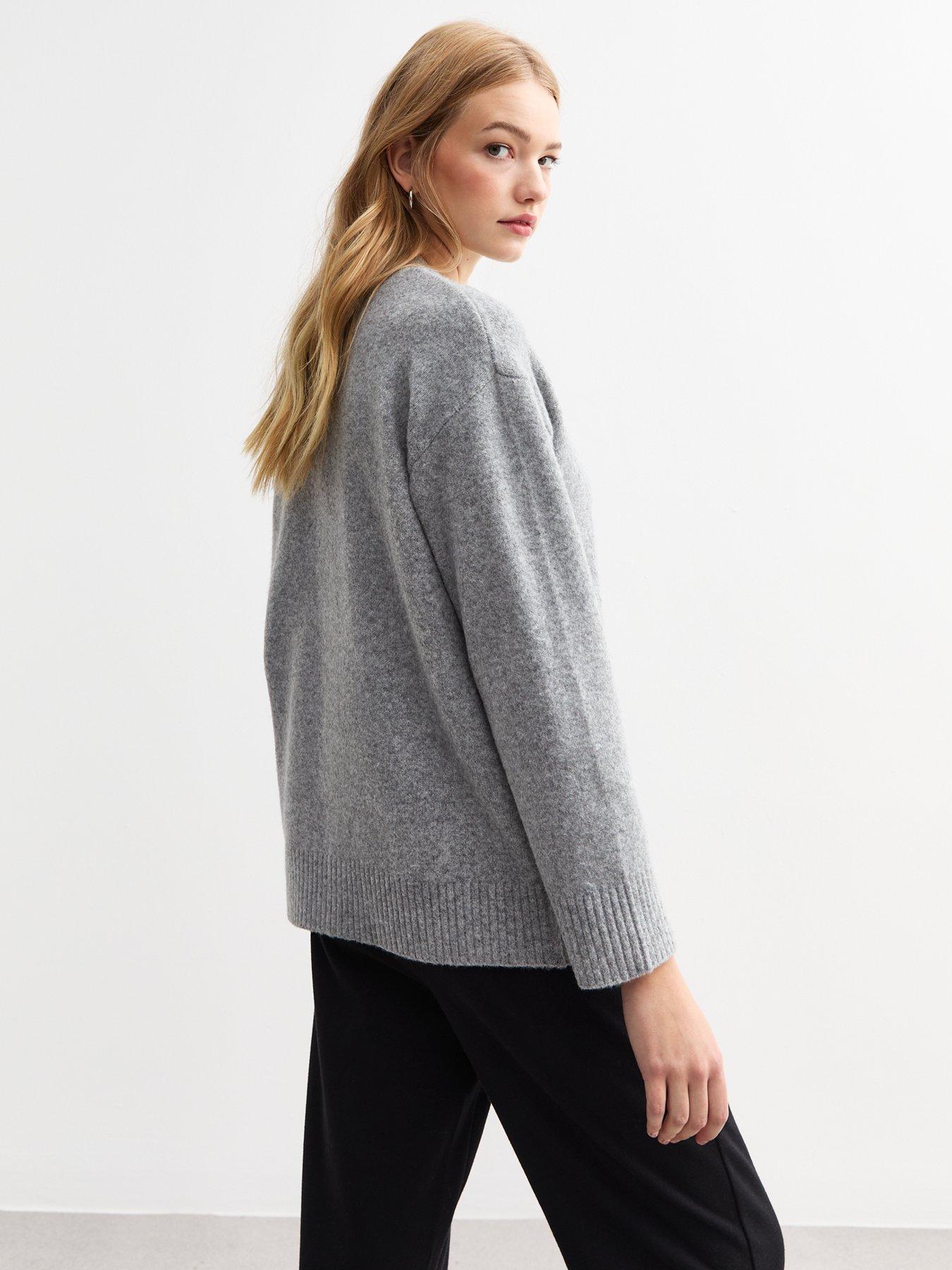 New Look Knit Button Up Cardigan - Grey | Littlewoods