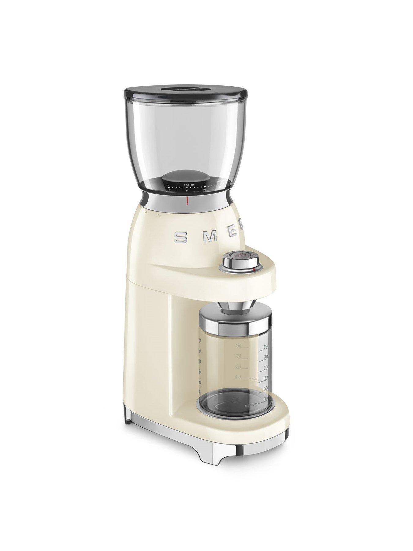 Smeg Espresso Coffee Machine ECF02 & Coffee Grinder - Cream | Littlewoods