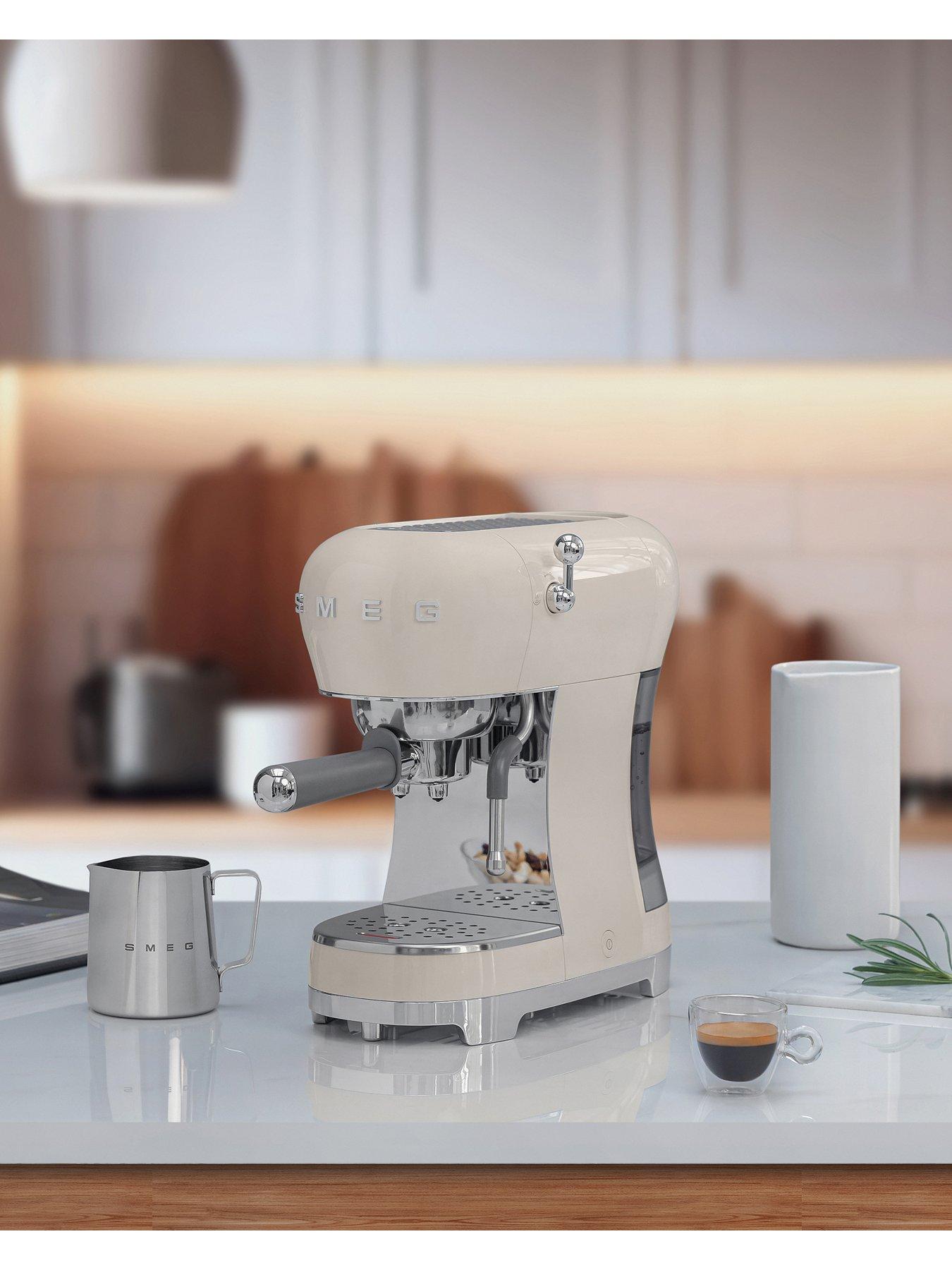 Smeg Espresso Coffee Machine ECF02 & Coffee Grinder - Cream | Littlewoods