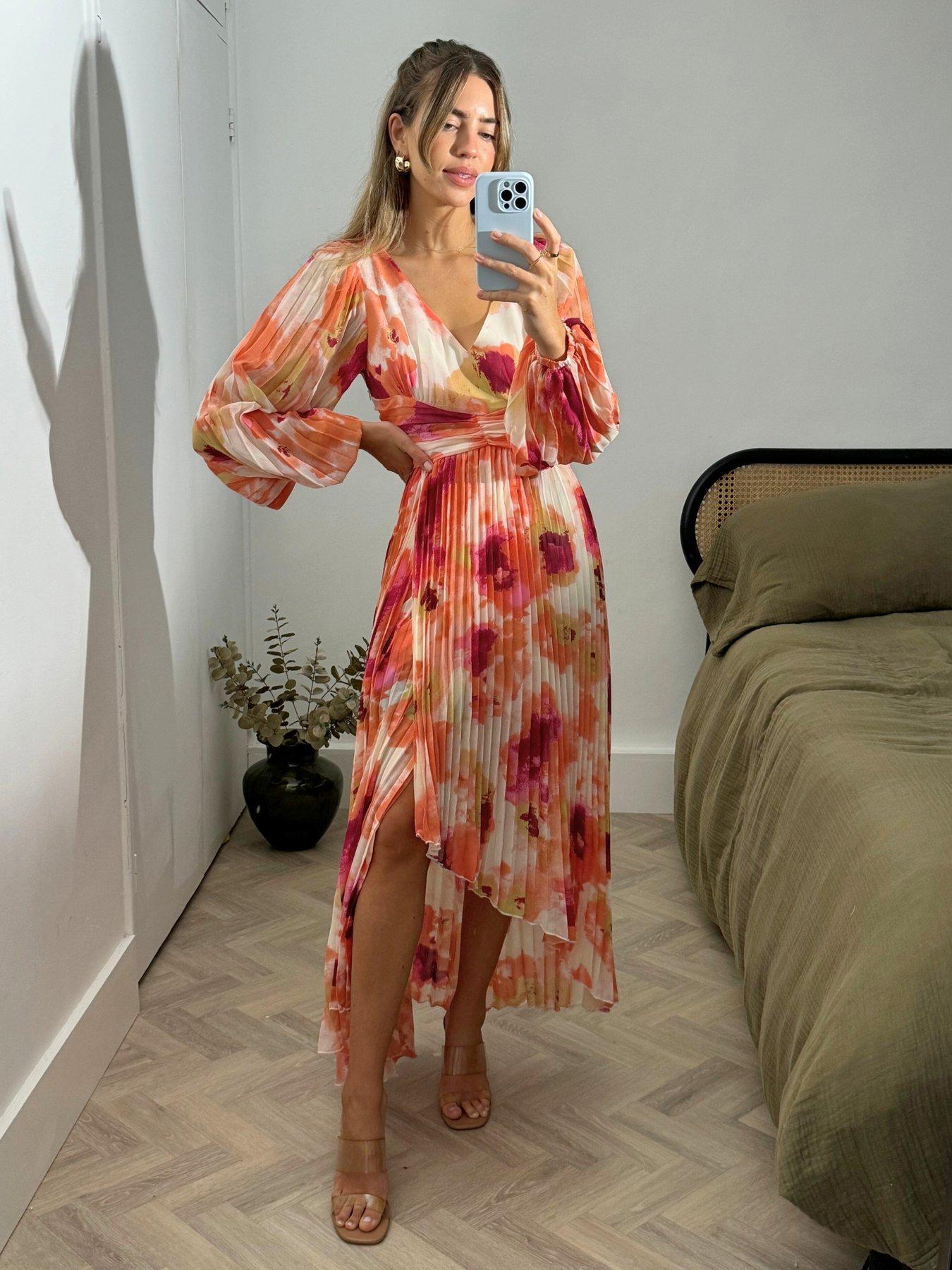 Style Cheat Toni Midi Dress - Rust Orange | Littlewoods