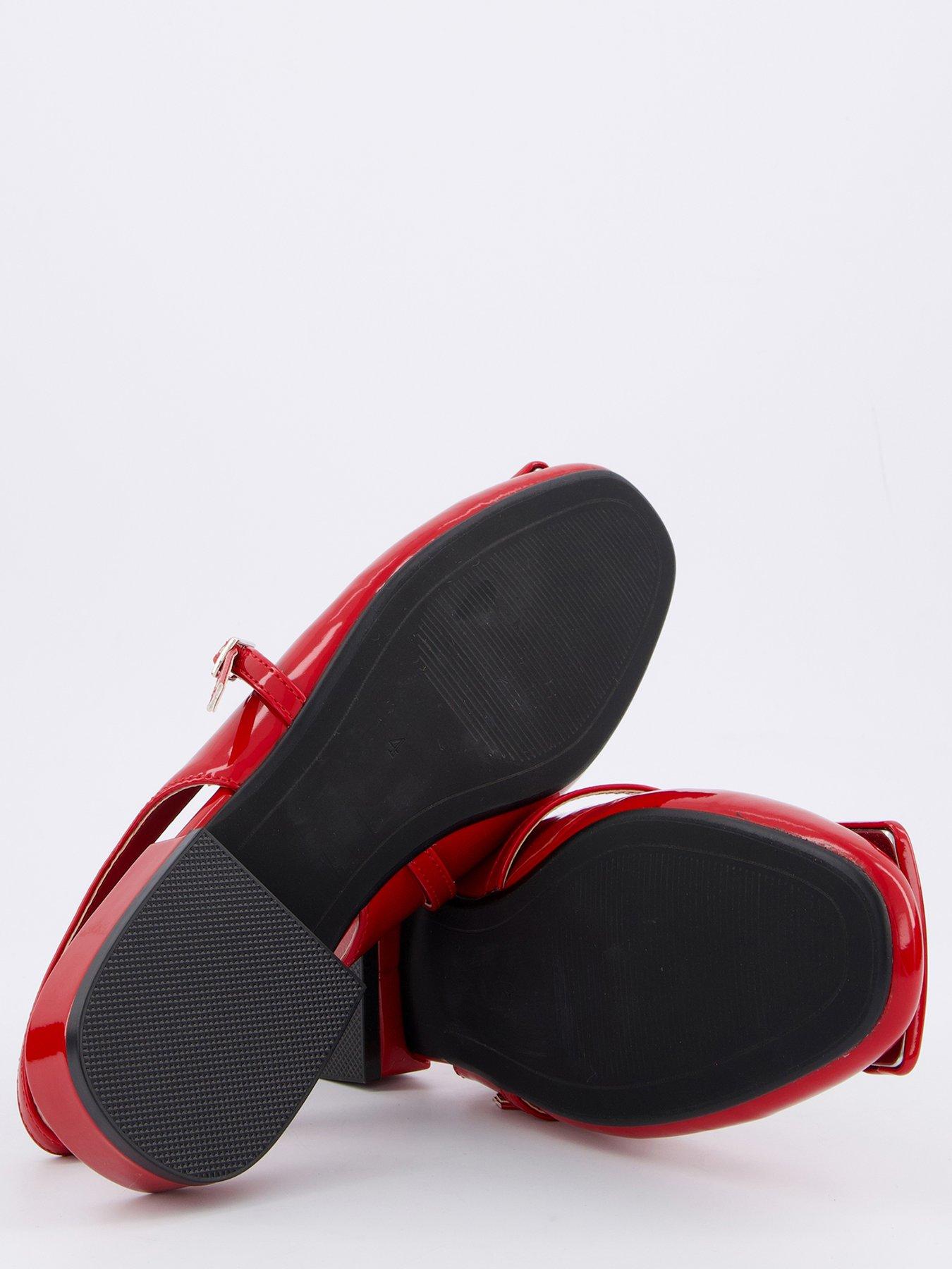 V by Very Sling Back Low Heel Shoe With Detail - Red | Littlewoods