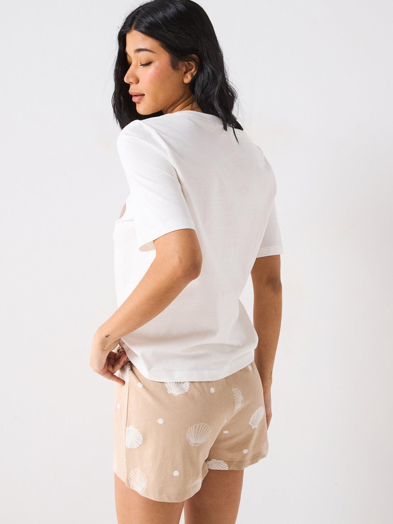 Everyday Shell Foil Print Short Pj Set - White | Littlewoods