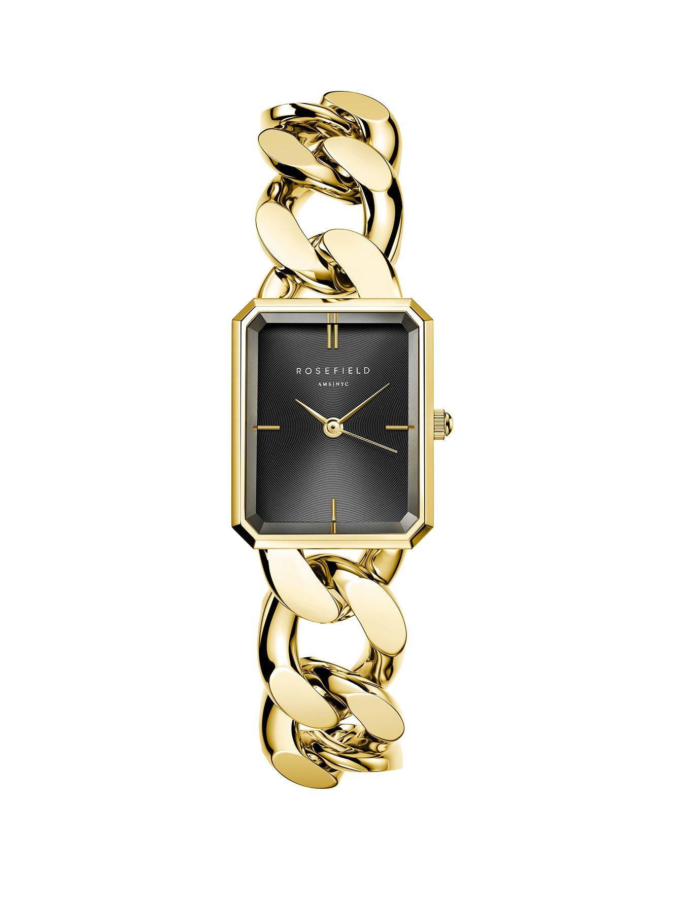 Rosefield Octagon XS Chain Watch Studio Edition with Black Dial in a ...