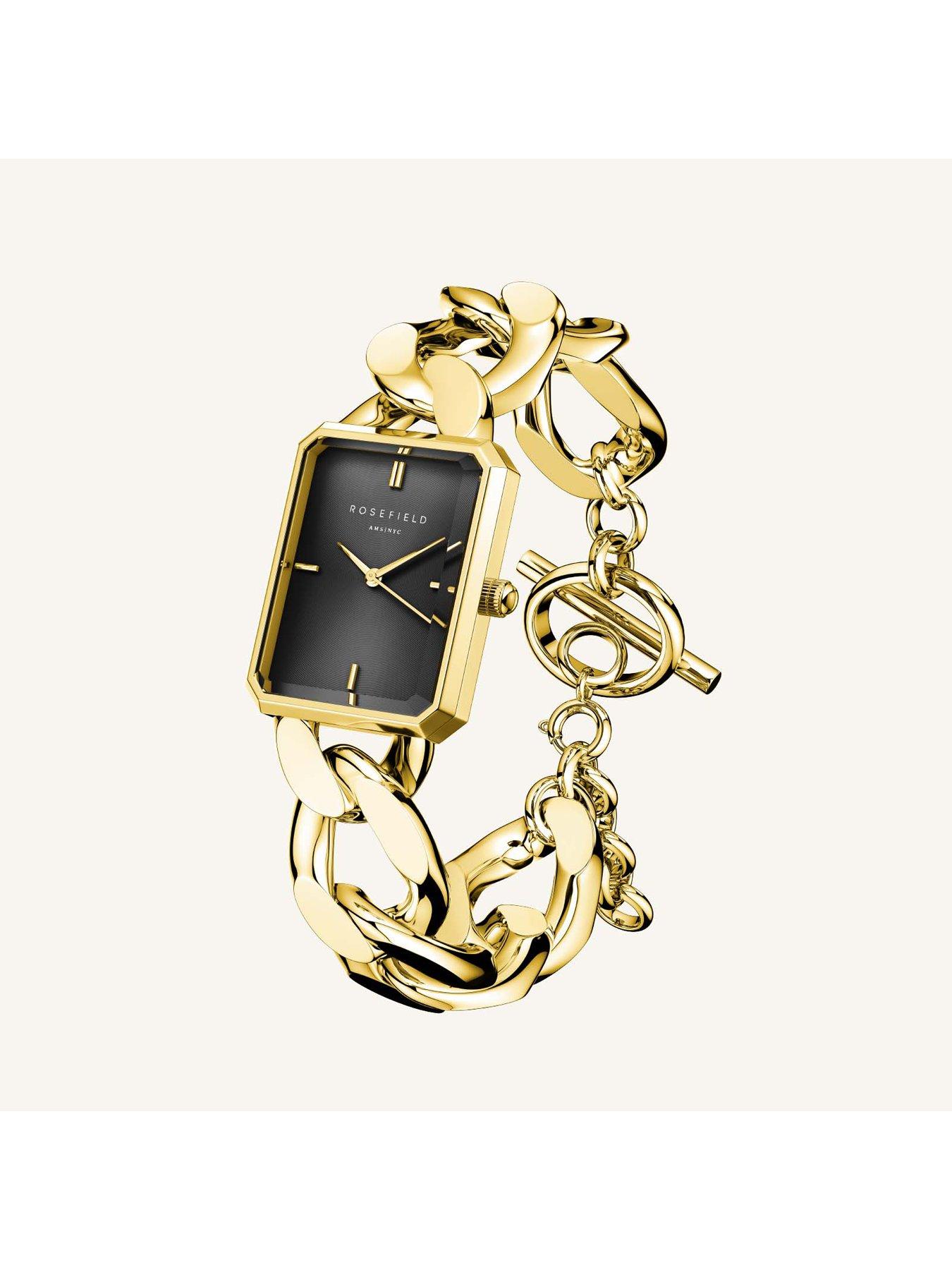 Rosefield Octagon XS Chain Watch Studio Edition with Black Dial in a ...