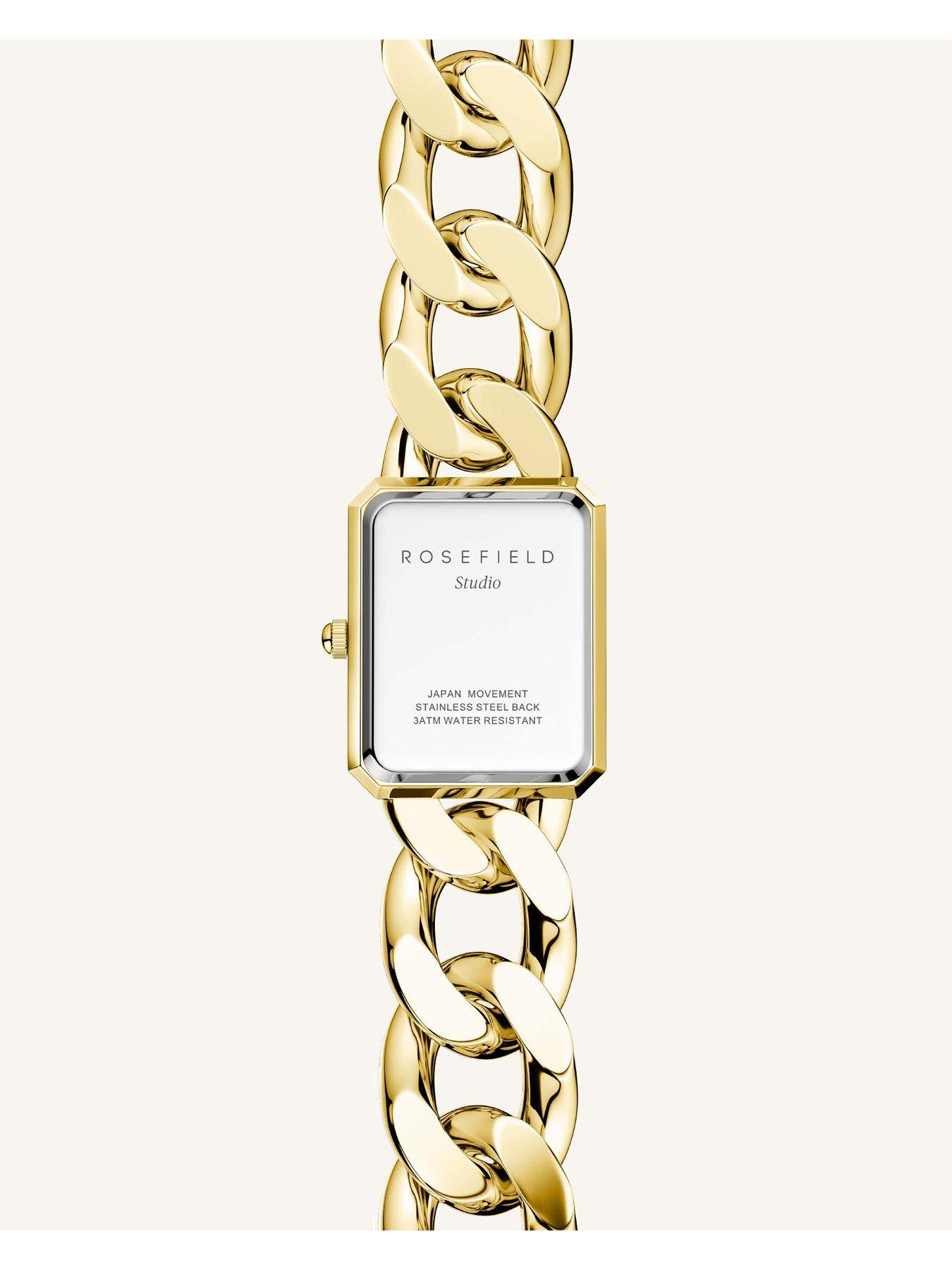 Rosefield Octagon XS Chain Watch Studio Edition with Black Dial in a ...