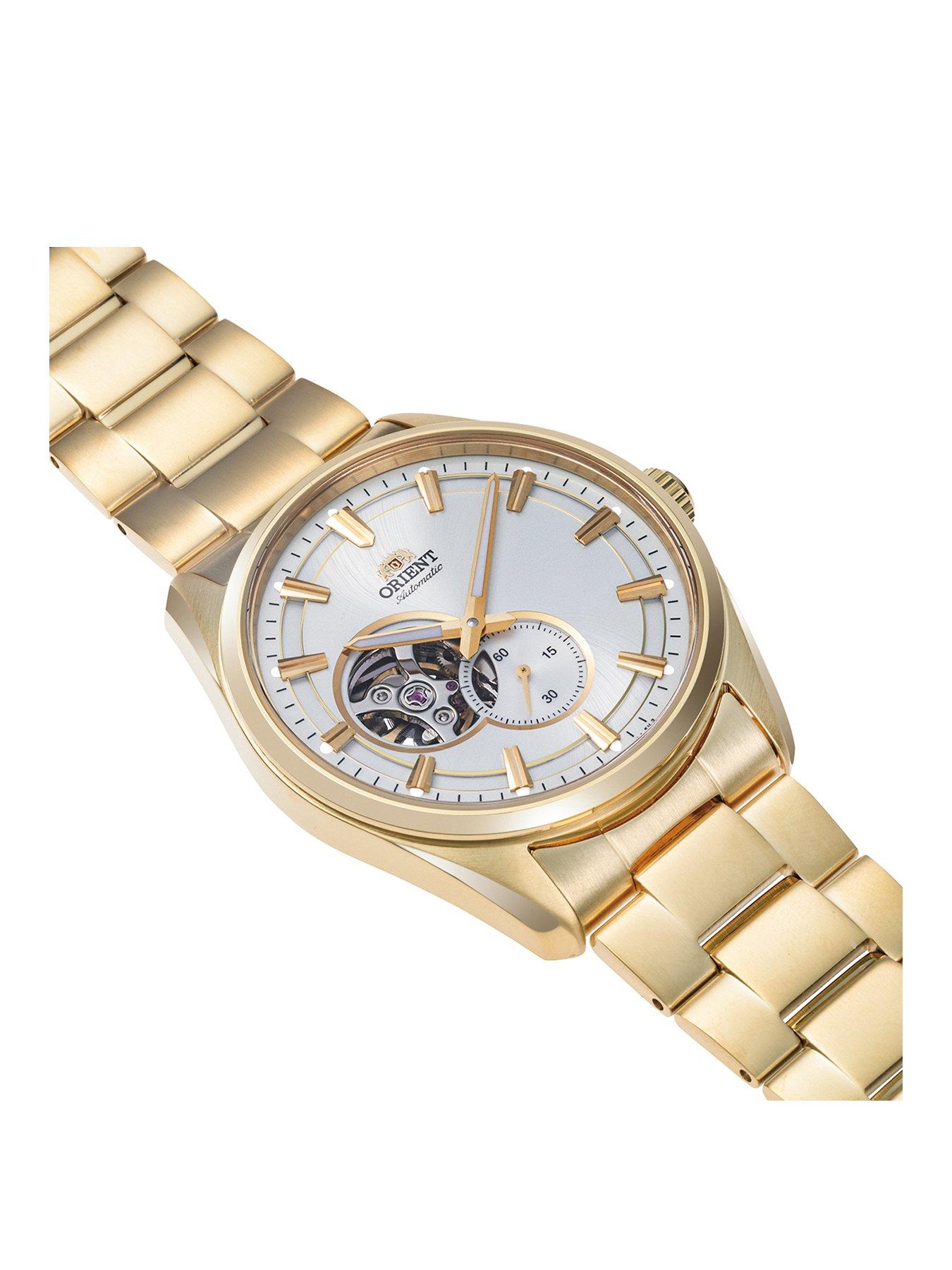 Orient Automatic Contemporary Open Heart Watch with a Silver Dial in a ...