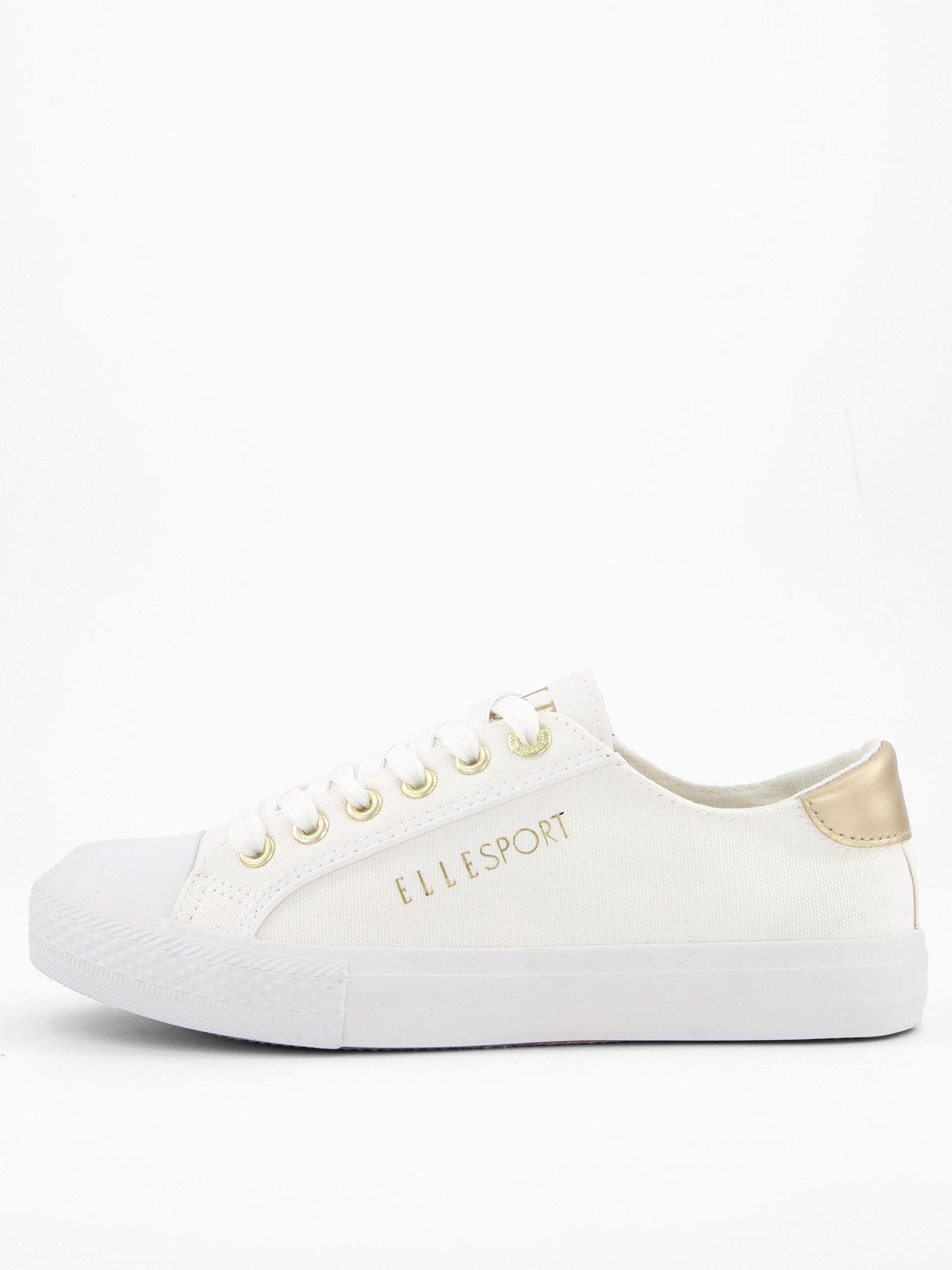 Elle Sport P Canvas Lace Up Trainer - Gold | Littlewoods