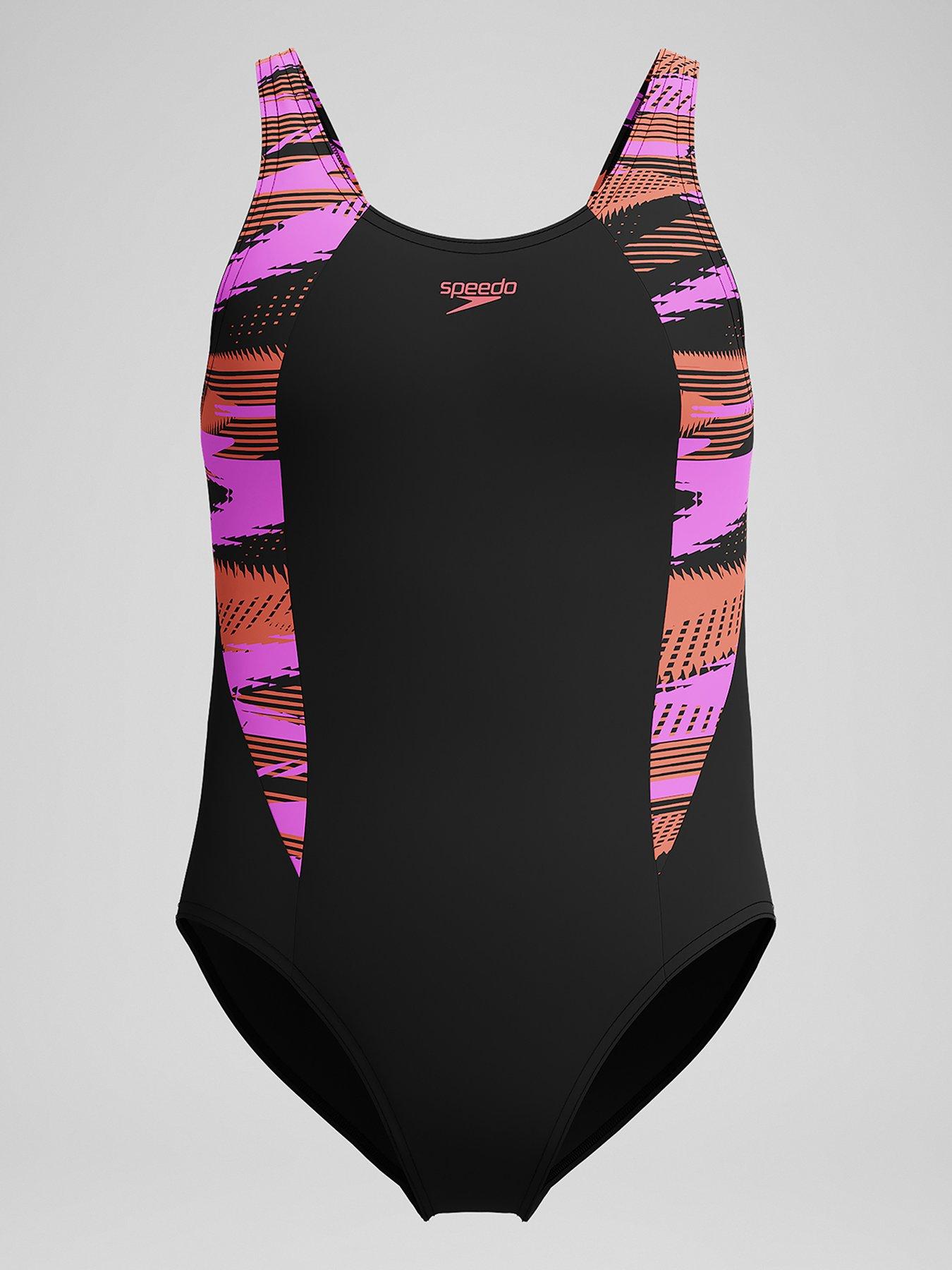 Speedo Girls Hyperboom Splice Muscleback - Black/pink | Littlewoods