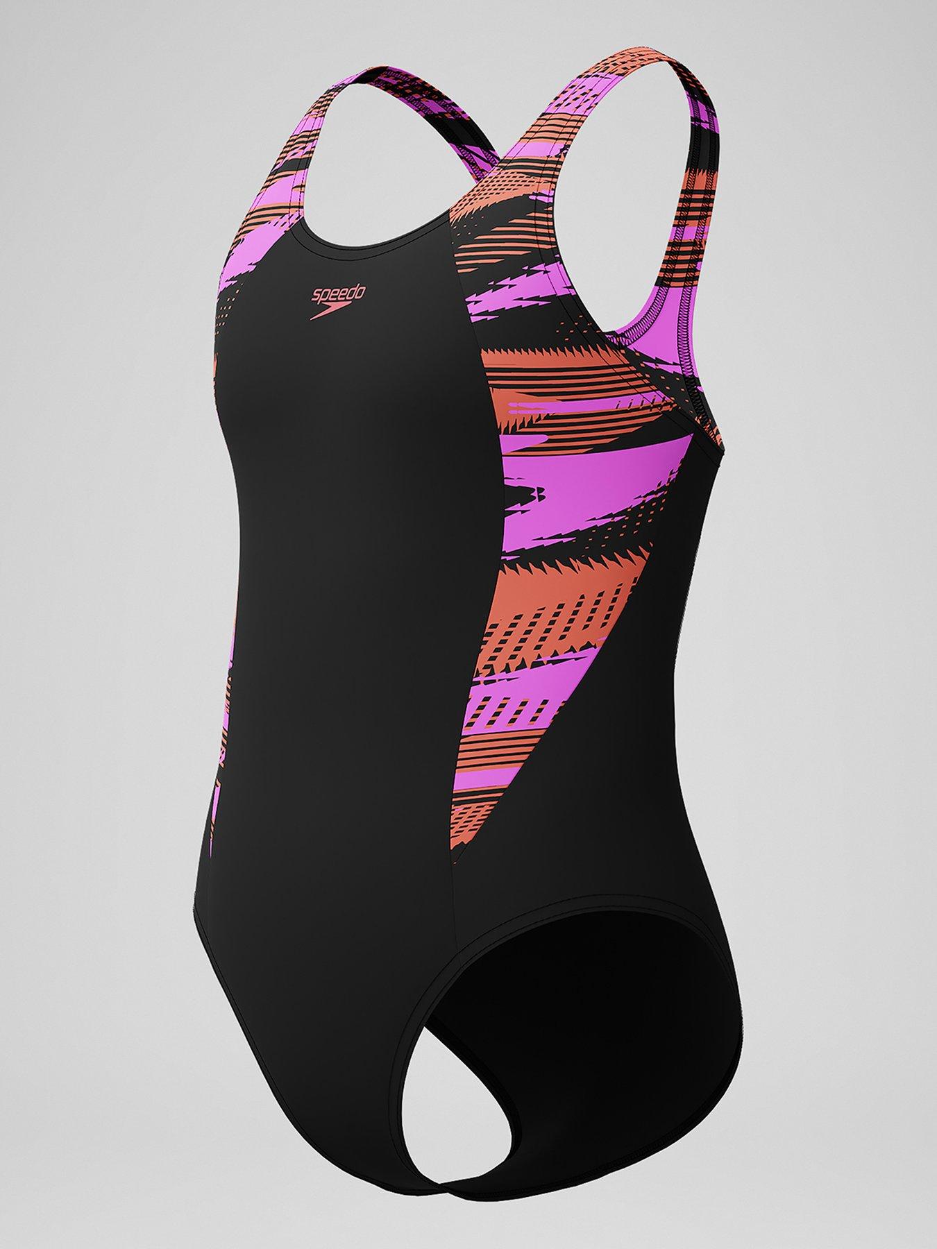 Speedo Girls Hyperboom Splice Muscleback - Black/pink | Littlewoods