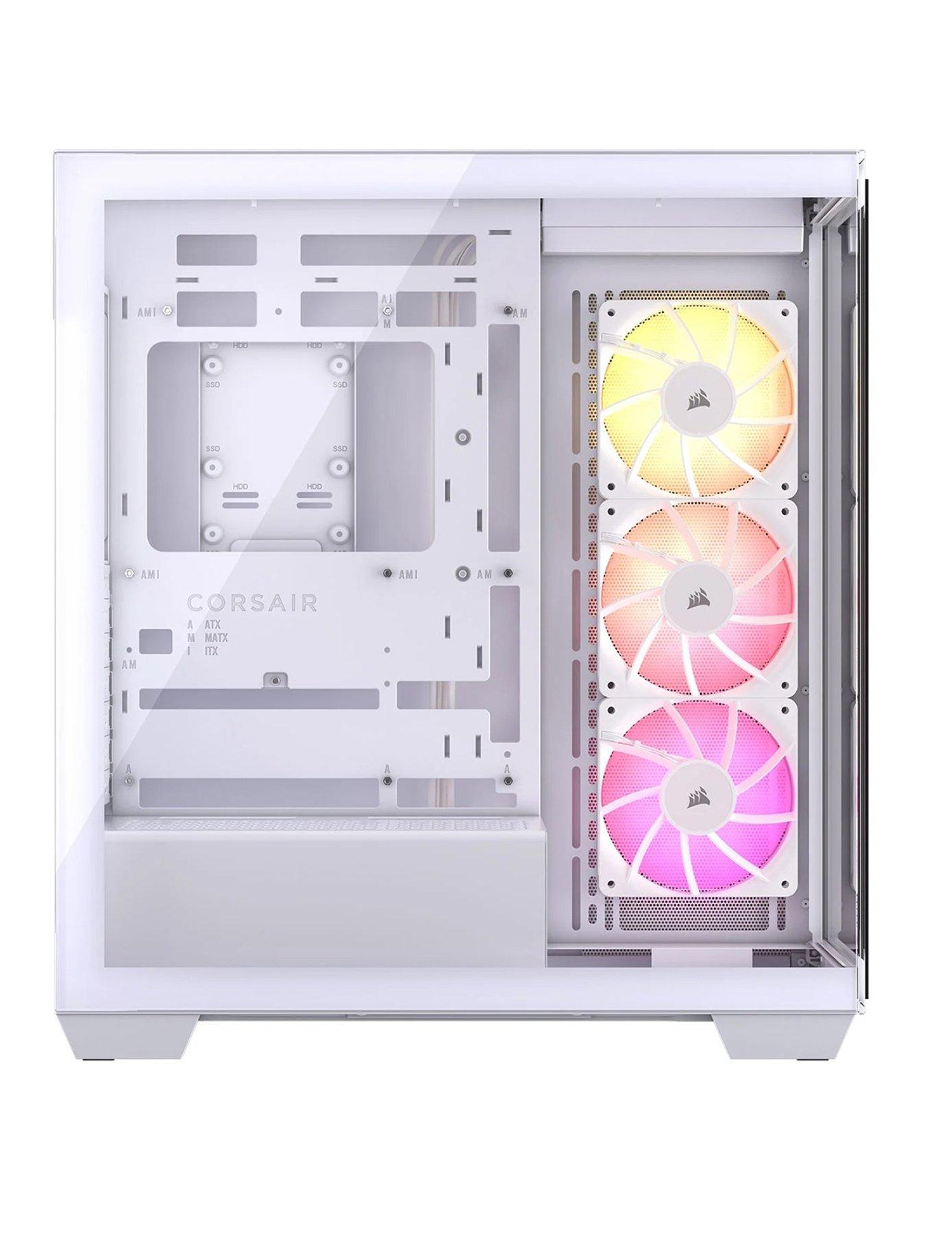 CORSAIR 3500X ARGB Tempered Glass Mid-Tower PC Case - White | Littlewoods