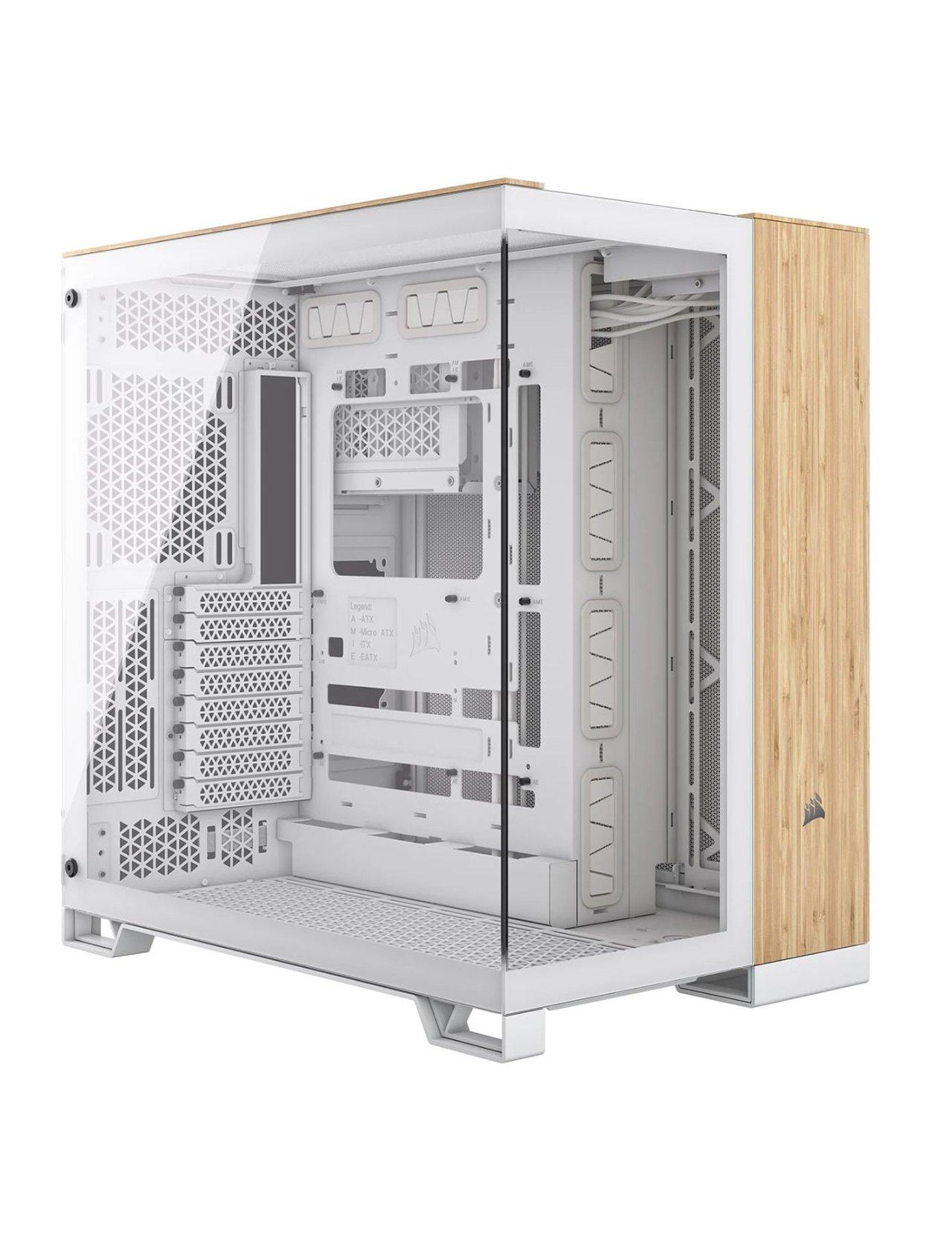 CORSAIR 6500X Tempered Glass Mid-Tower PC Case - White/Bamboo Wood ...