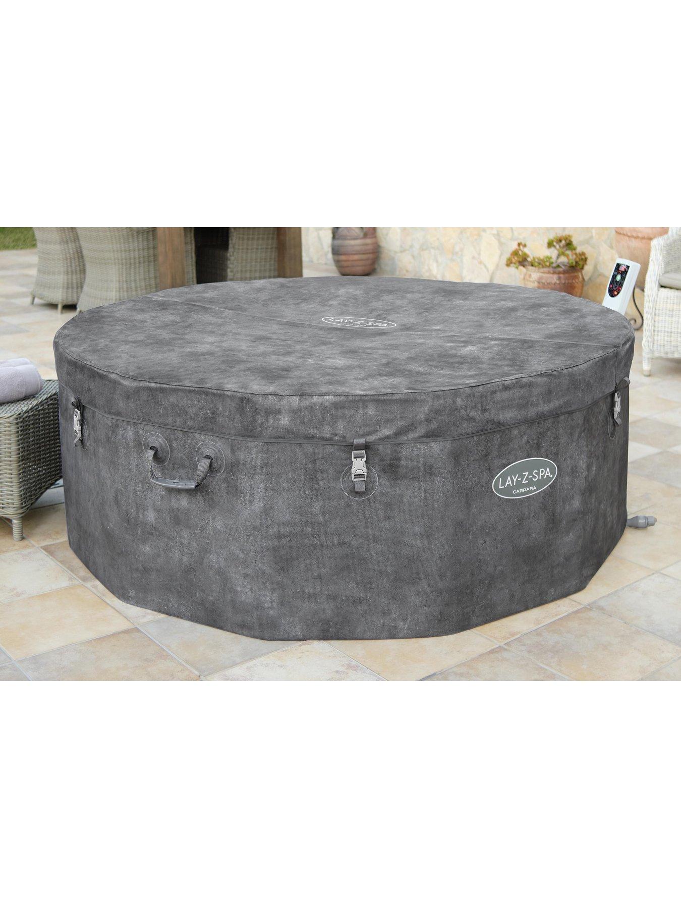 Lay-Z-Spa Carrara ThermaCore UltraFit Smart AirJet 6 Grey Stone Round ...