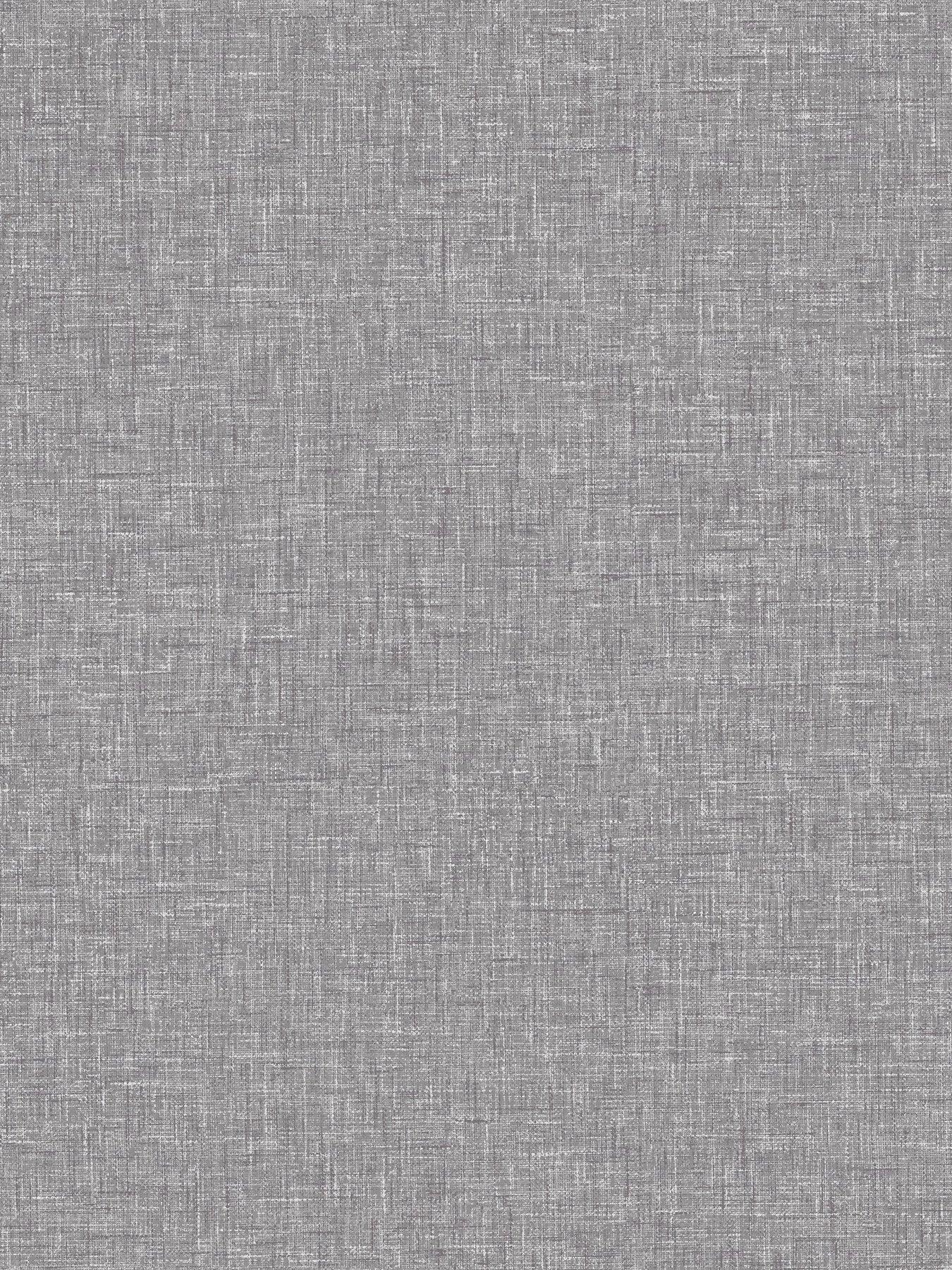 ARTHOUSE Linen Texture Mid Grey Wallpaper | littlewoods.com