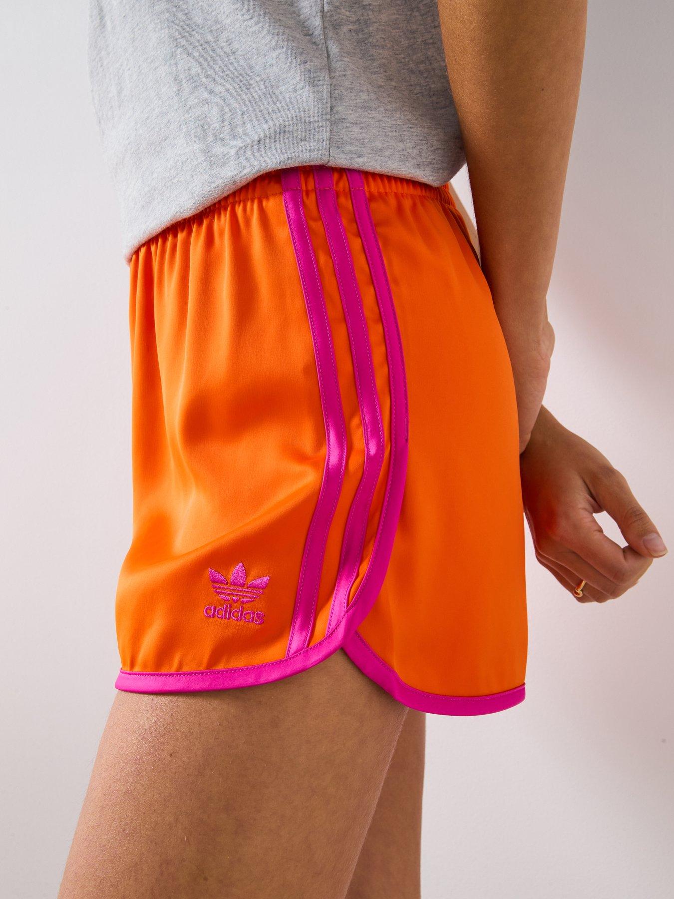 adidas Originals Womens 3-Stripes Sprinter Shorts - Orange | Littlewoods