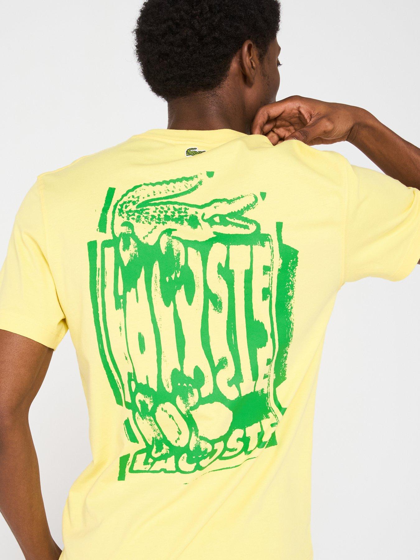 Lacoste Classic Fit Back Print T-Shirt - Yellow | Littlewoods