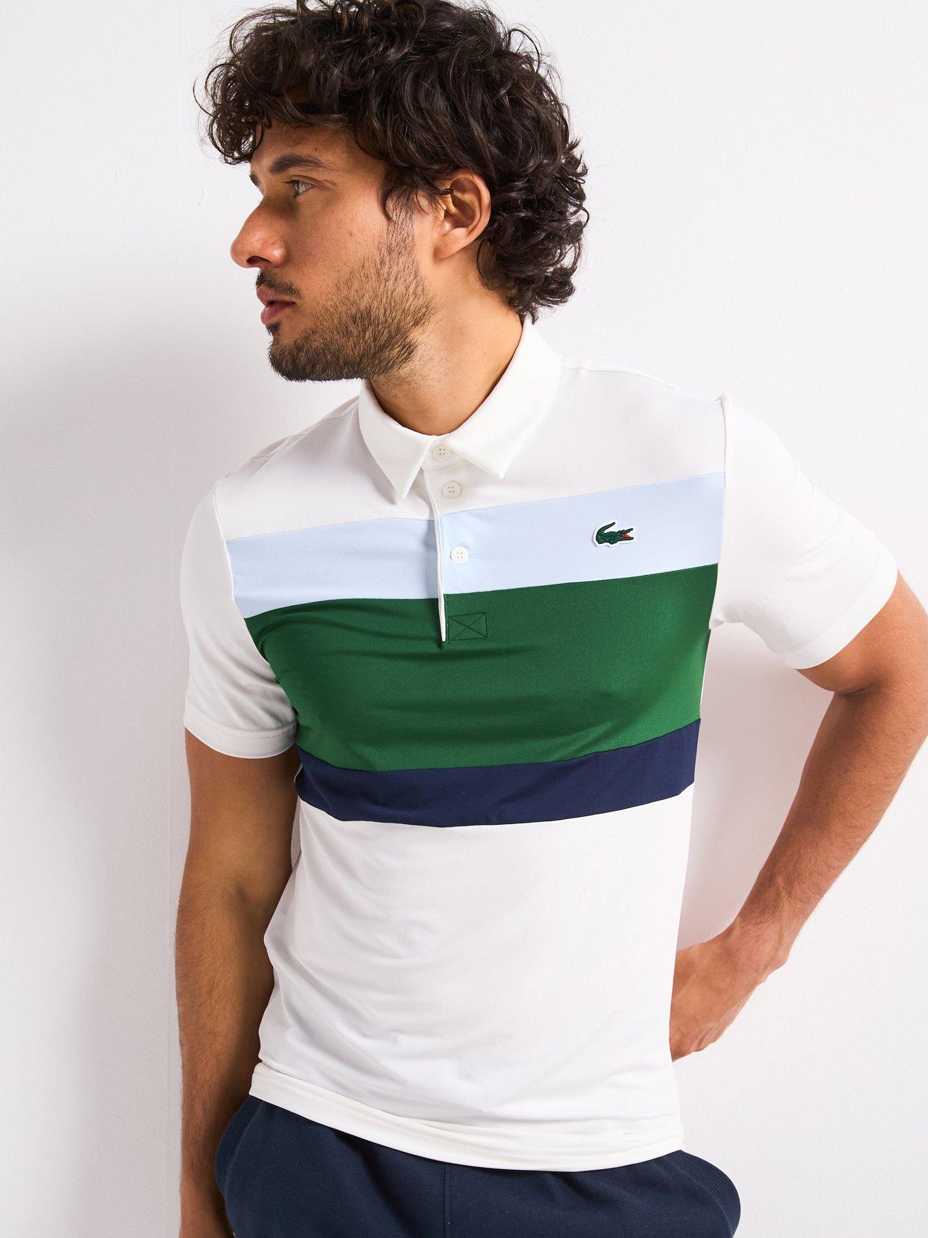 Lacoste Regular Fit Ultra Dry Stretch Jersey Golf Polo Shirt - Cream ...