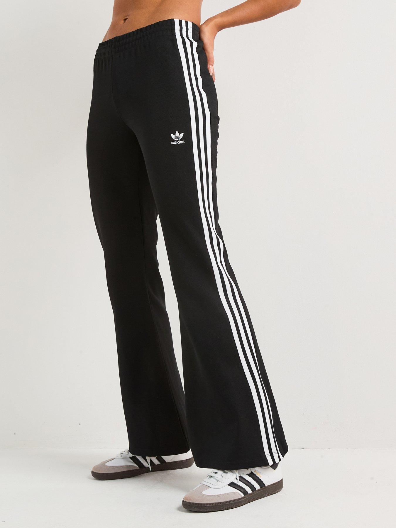 adidas Originals Womens 3-Stripes Flared Track Pants - Black | Littlewoods