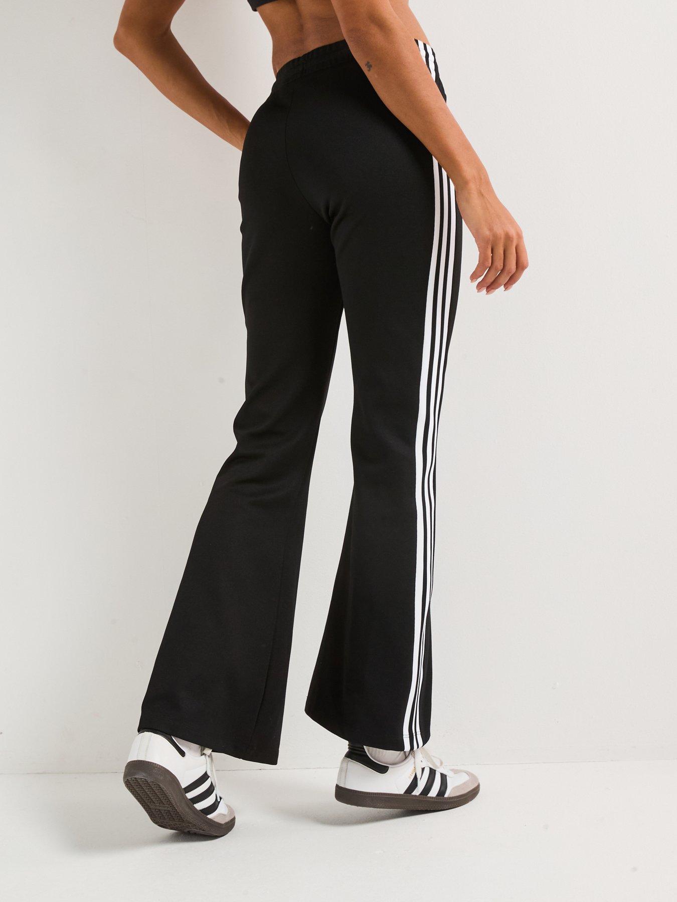 adidas Originals Womens 3-Stripes Flared Track Pants - Black | Littlewoods