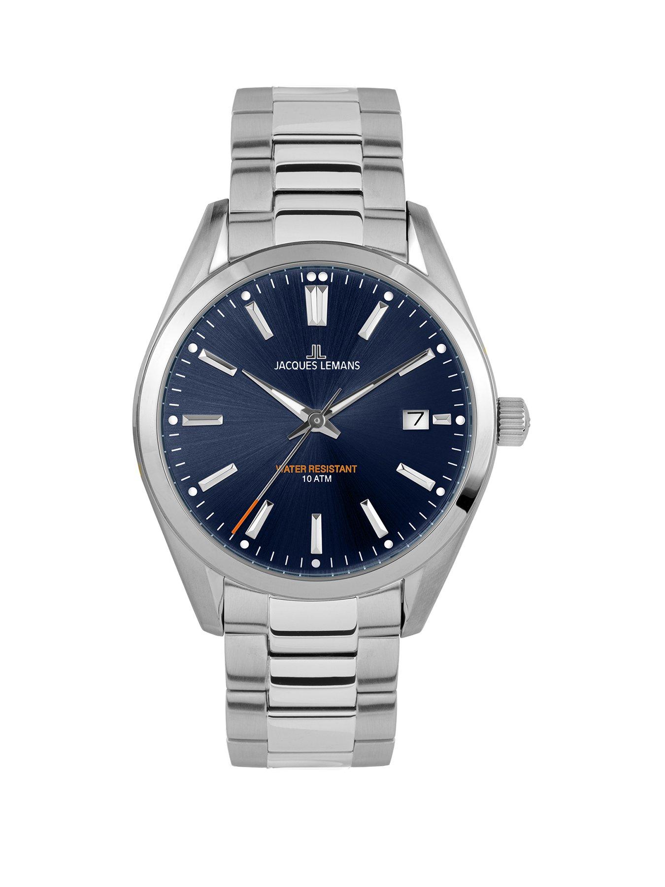 Jacques Lemans Derby Quartz Stainless Steel Men's Bracelet Watch ...