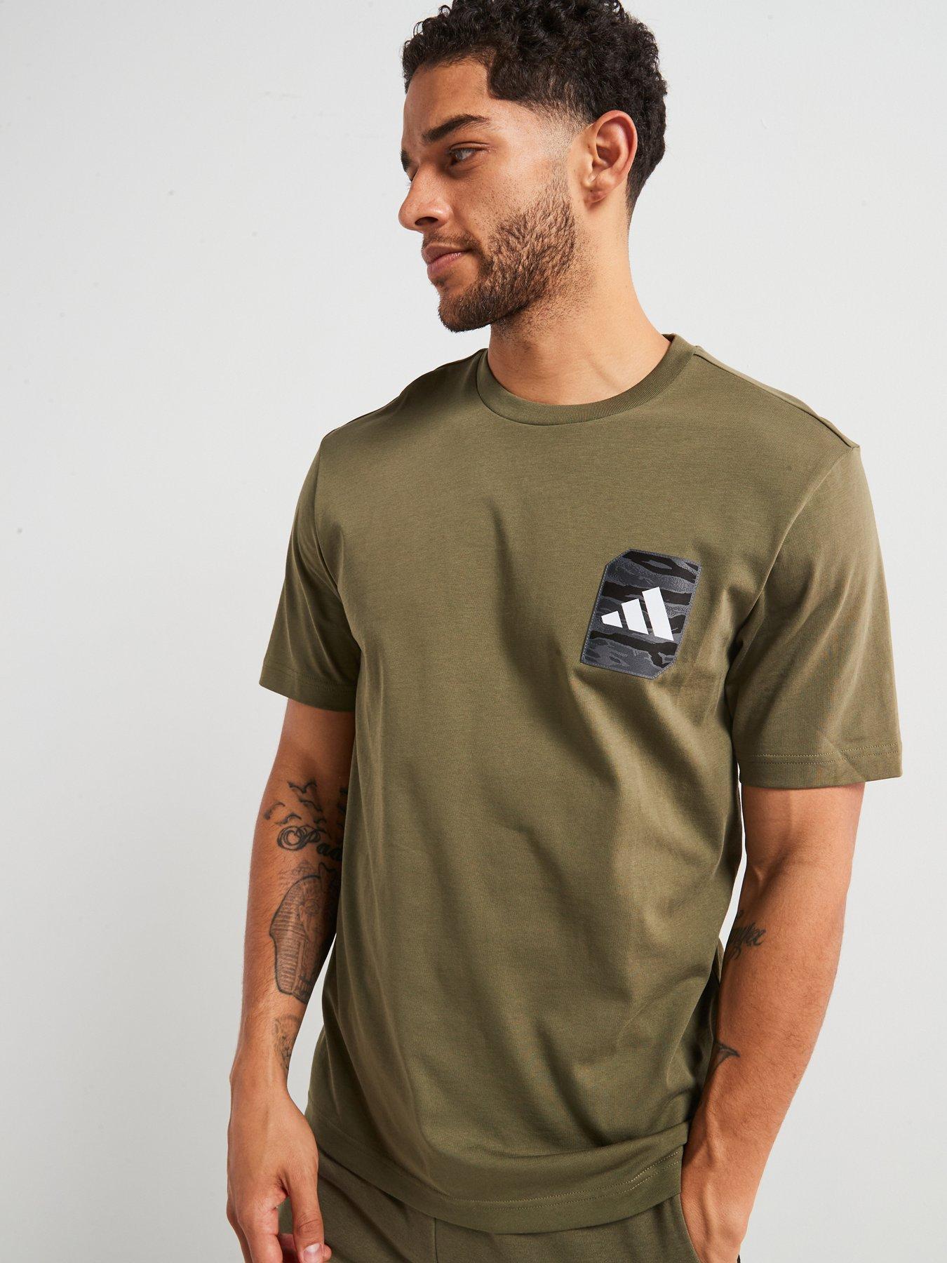 adidas Sportswear Men's Camo Woven Graphic Tee - Green/Olive Strata ...
